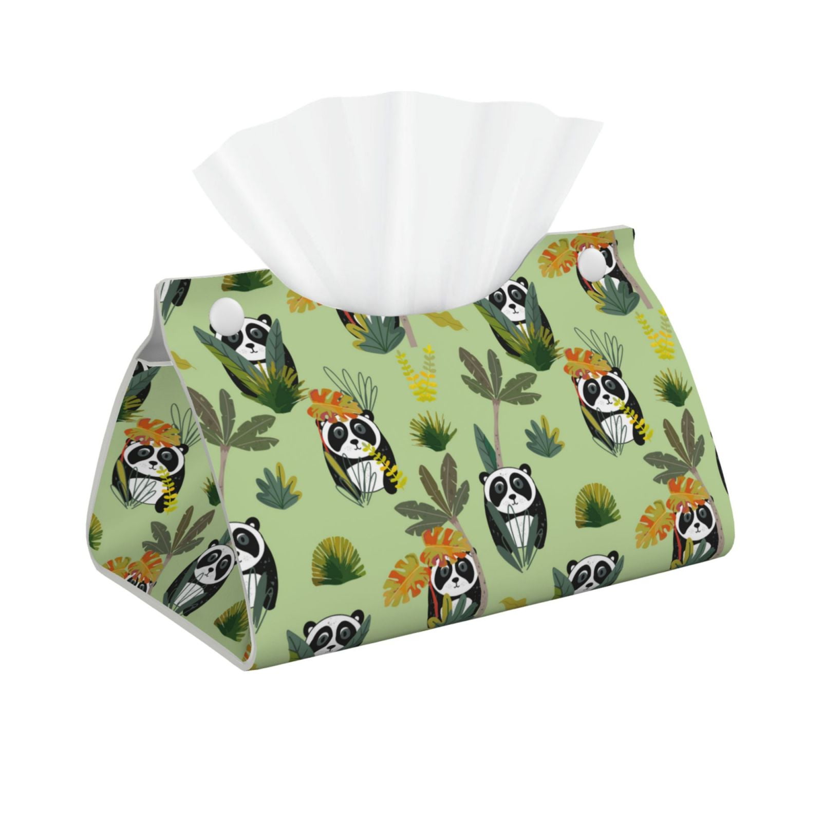 Tissue Box Cover Cute Panda Bear In Greenery Forest Tissues Boxes ...