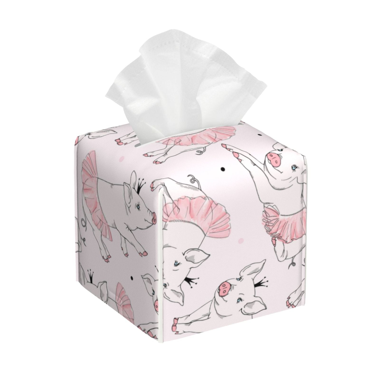 Tissue Box Cover Cute Piggy Ballerina Tissues Boxes Holder Organizer ...