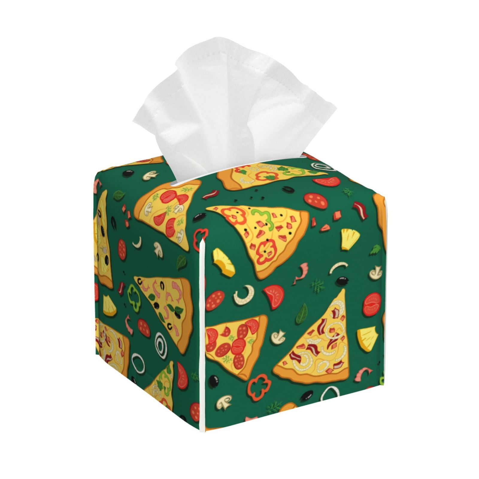 Tissue Box Cover Cute Pizza Food Tissues Boxes Holder Organizer ...