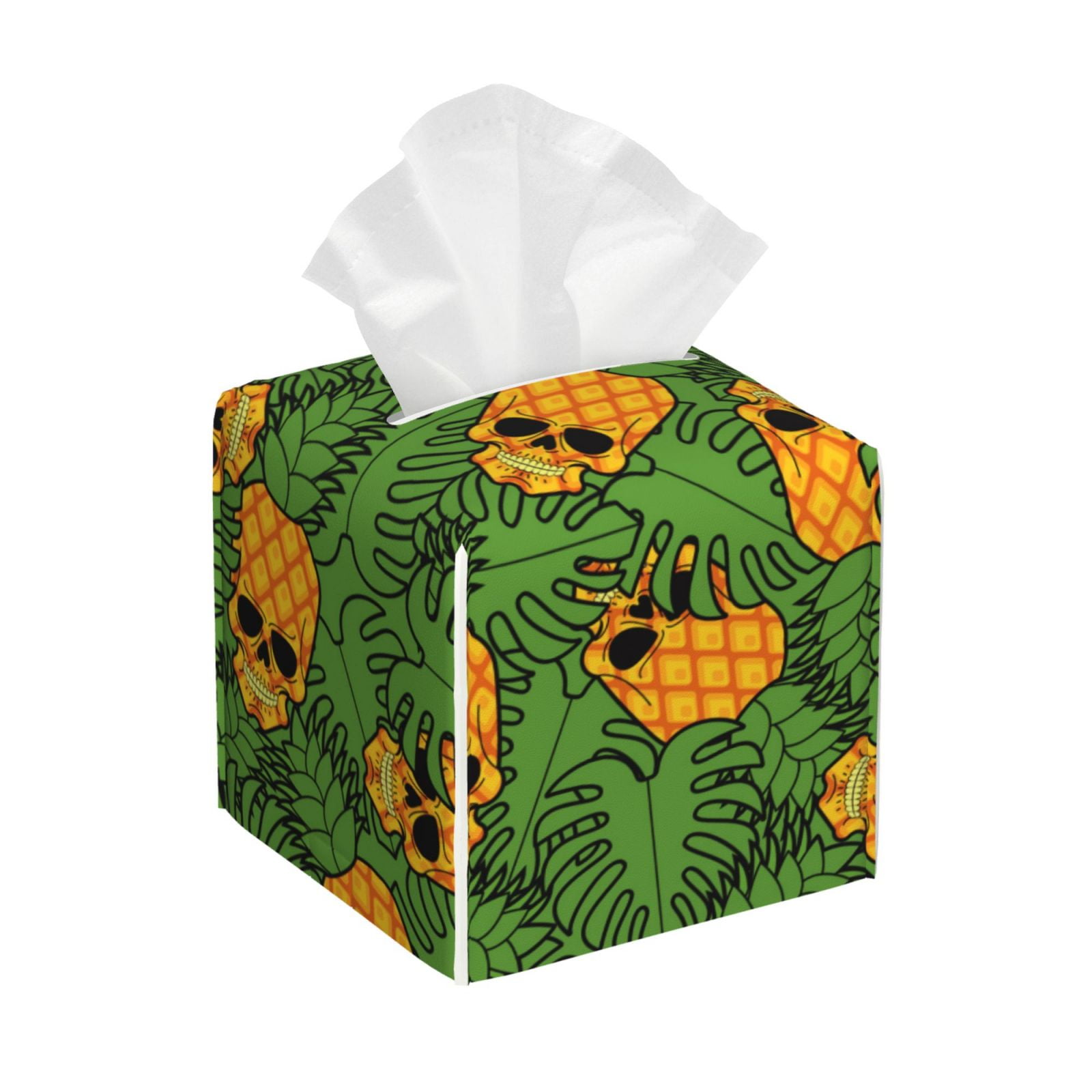 Tissue Box Cover Cute Skull Pineapple Tissues Boxes Holder Organizer ...
