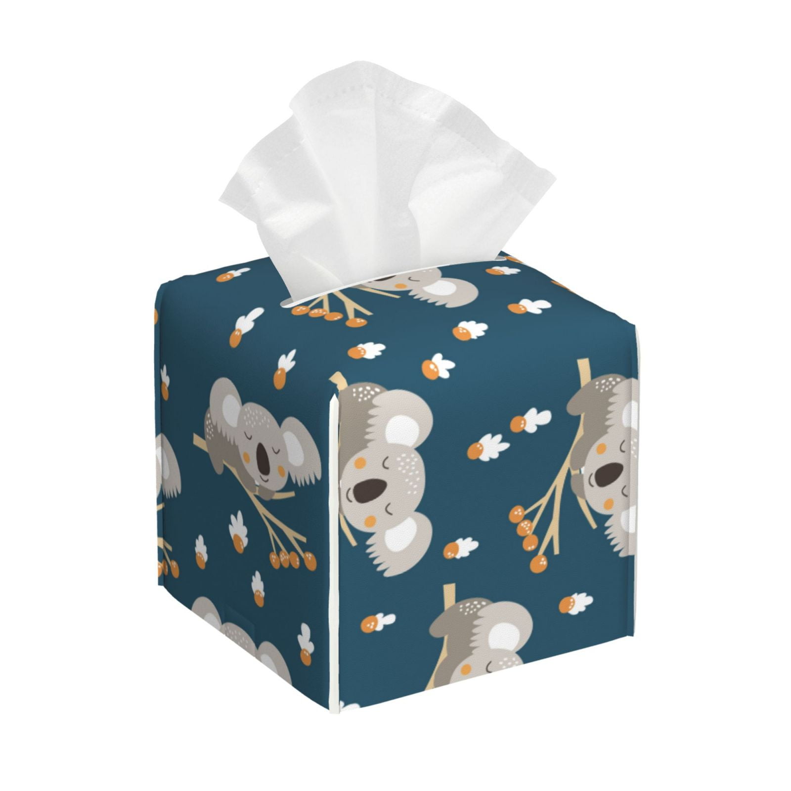 Tissue Box Cover, Cute Sleeping Koala Leather Tissue Box Holder ...