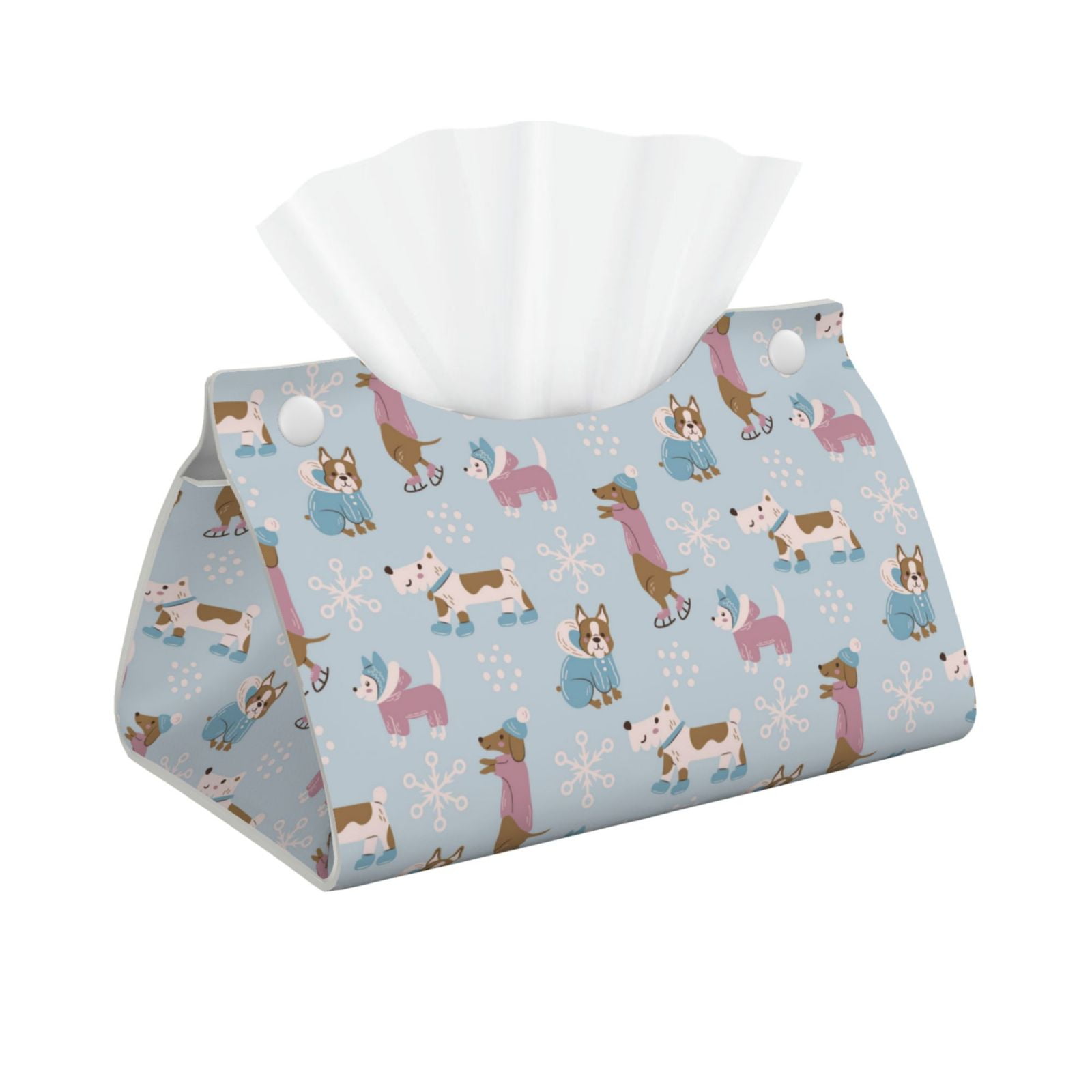 Tissue Box Cover, Cute Snowflake Dachshund Rectangular Leather Tissue Holder - Tissue Case ...