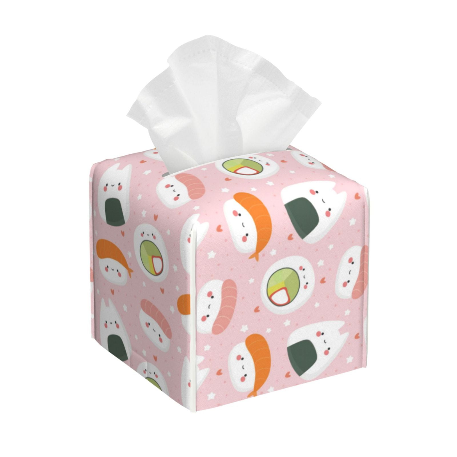 Tissue Box Cover Cute Sushi (2) Tissues Boxes Holder Organizer, Leather ...