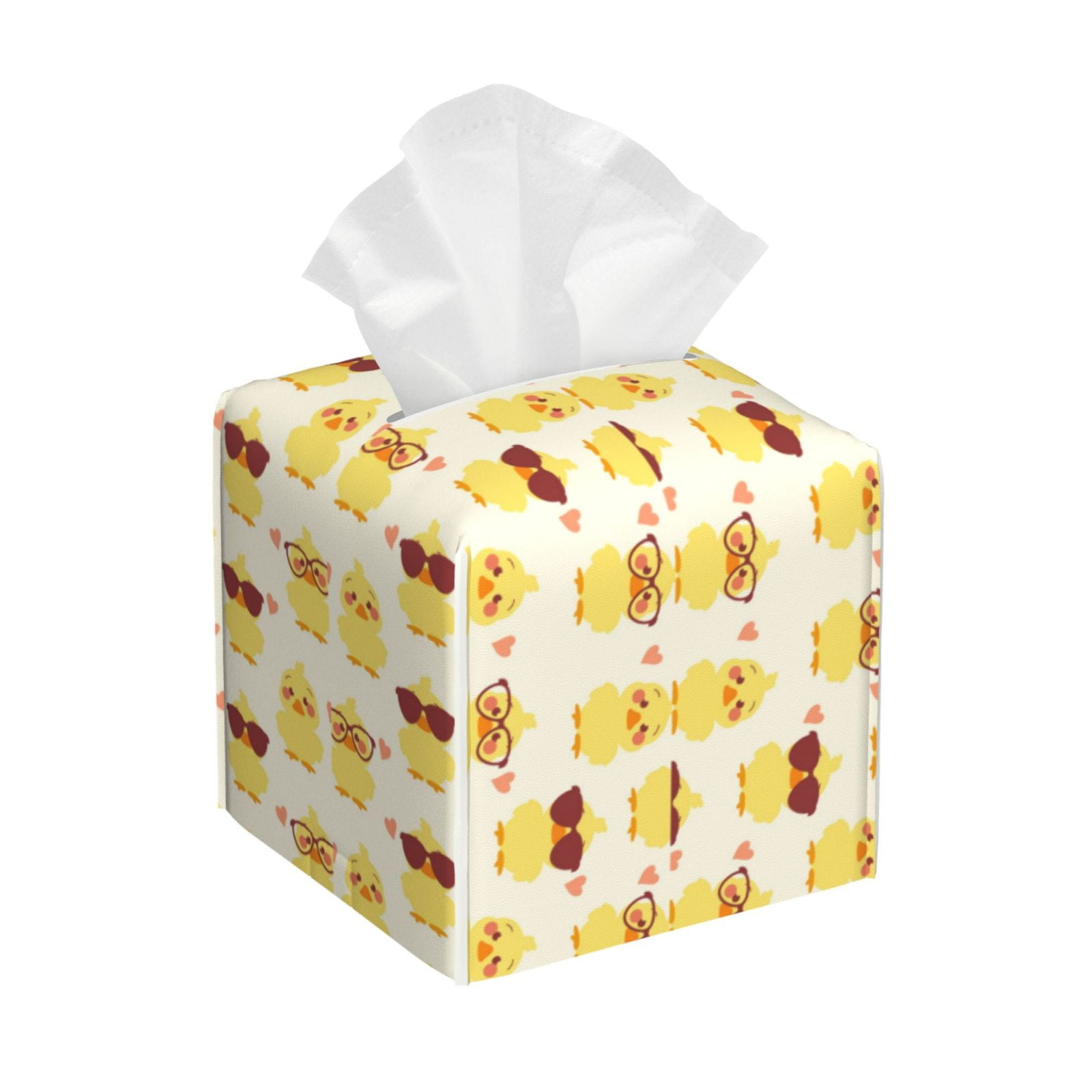 Tissue Box Cover, Cute Yellow Duck Leather Tissue Box Holder - Tissue ...
