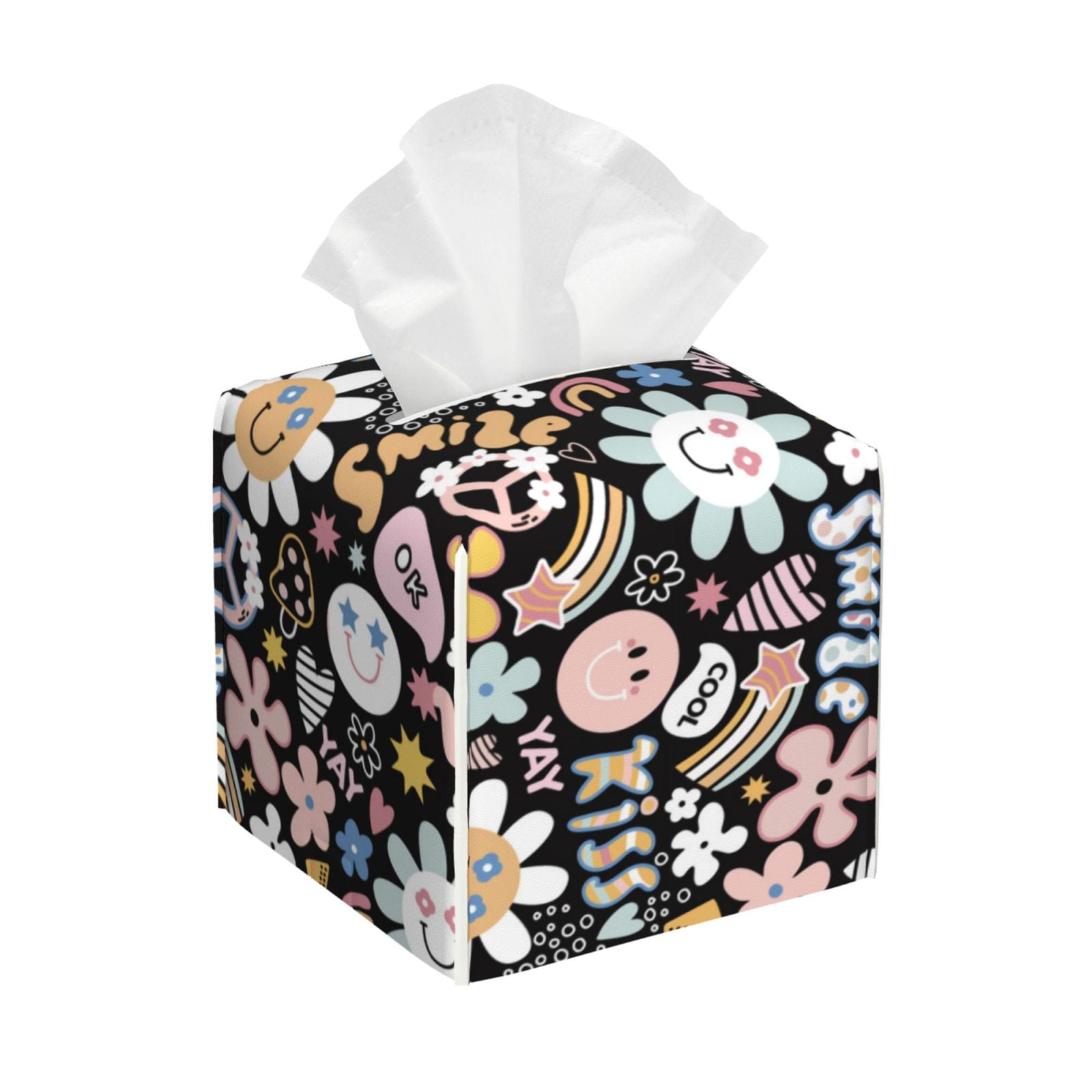 Tissue Box Cover Cute cartoon flowers Tissues Boxes Holder Organizer ...