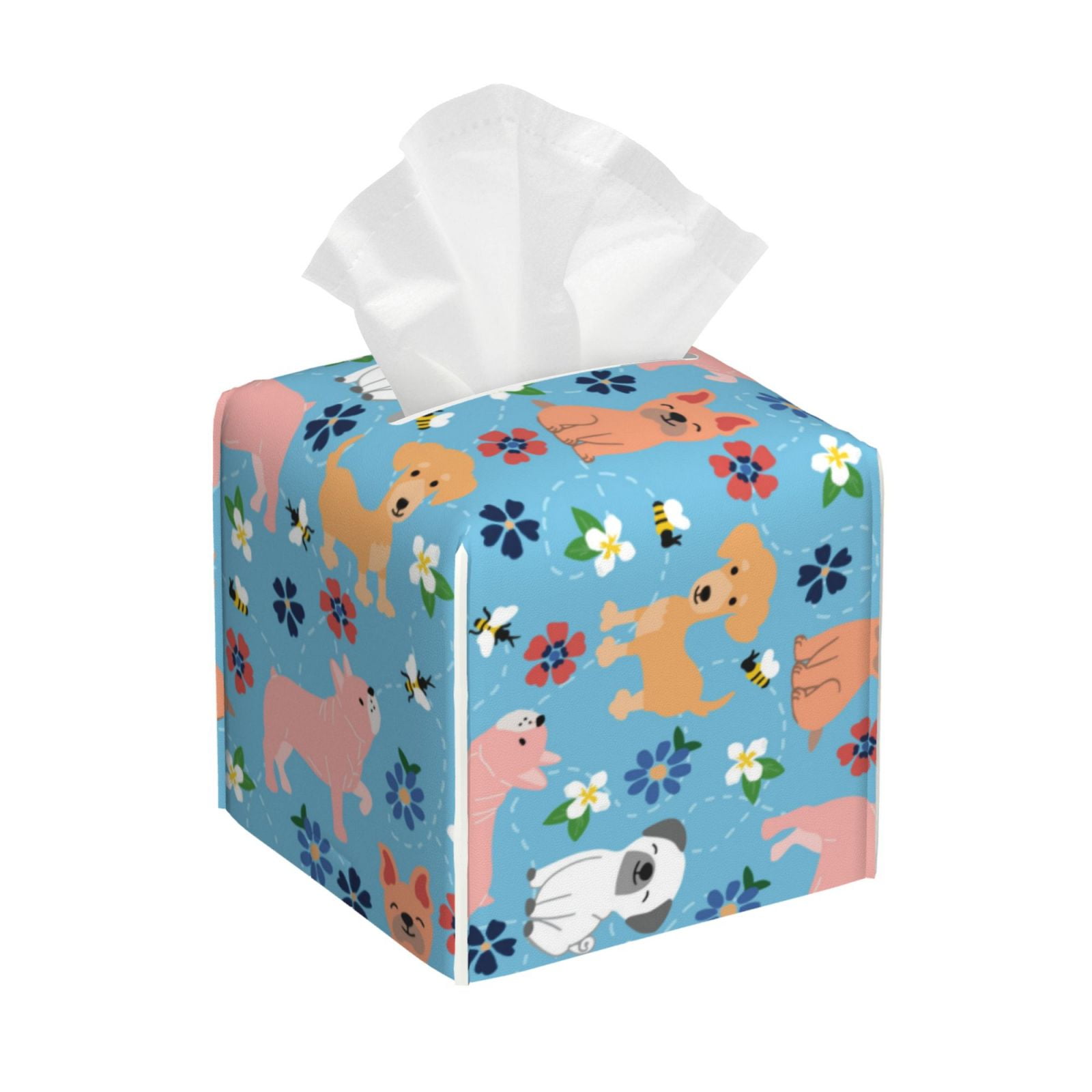 Tissue Box Cover Cute dog M Tissues Boxes Holder Organizer, Leather ...
