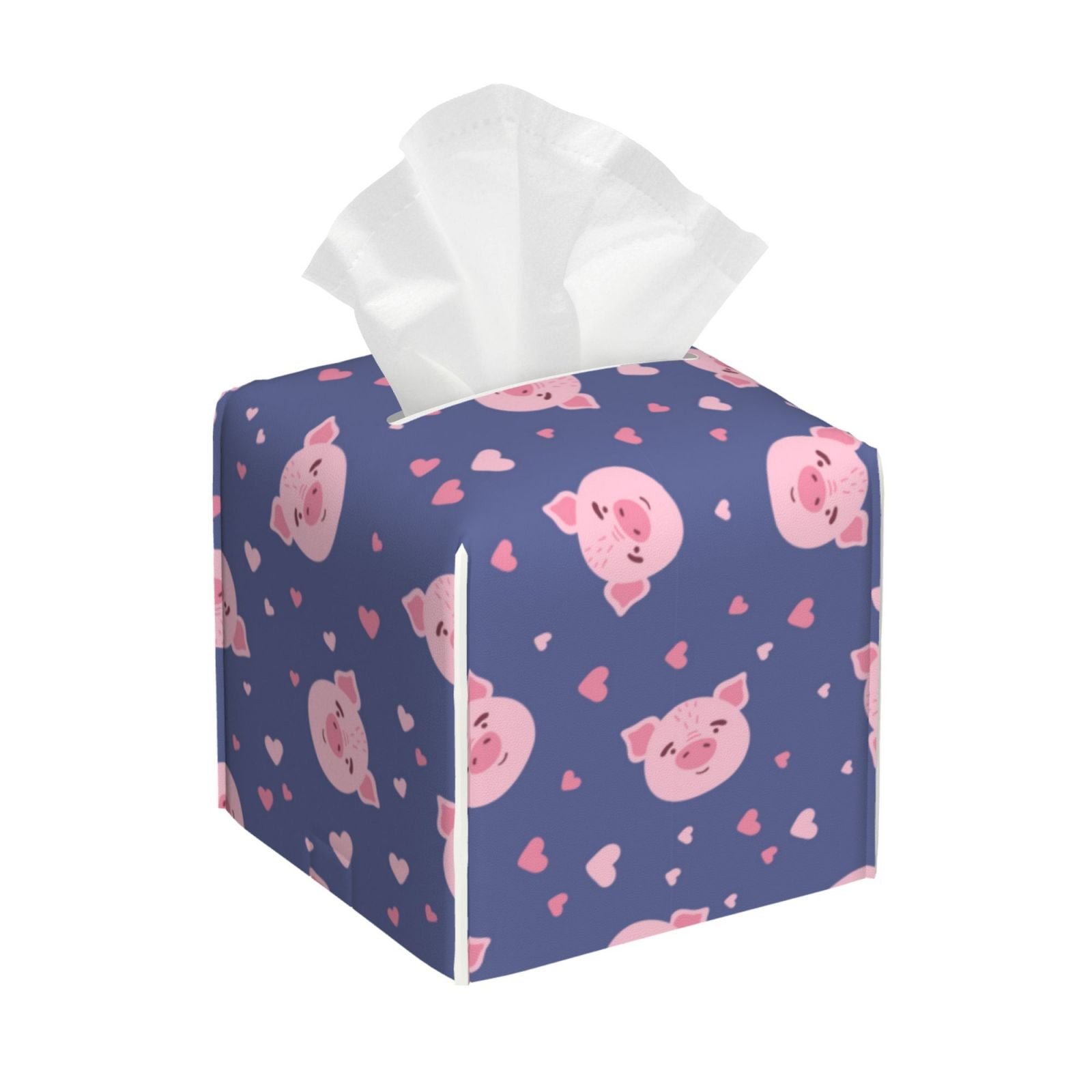 Tissue Box Cover Cute pig Tissues Boxes Holder Organizer, Leather ...
