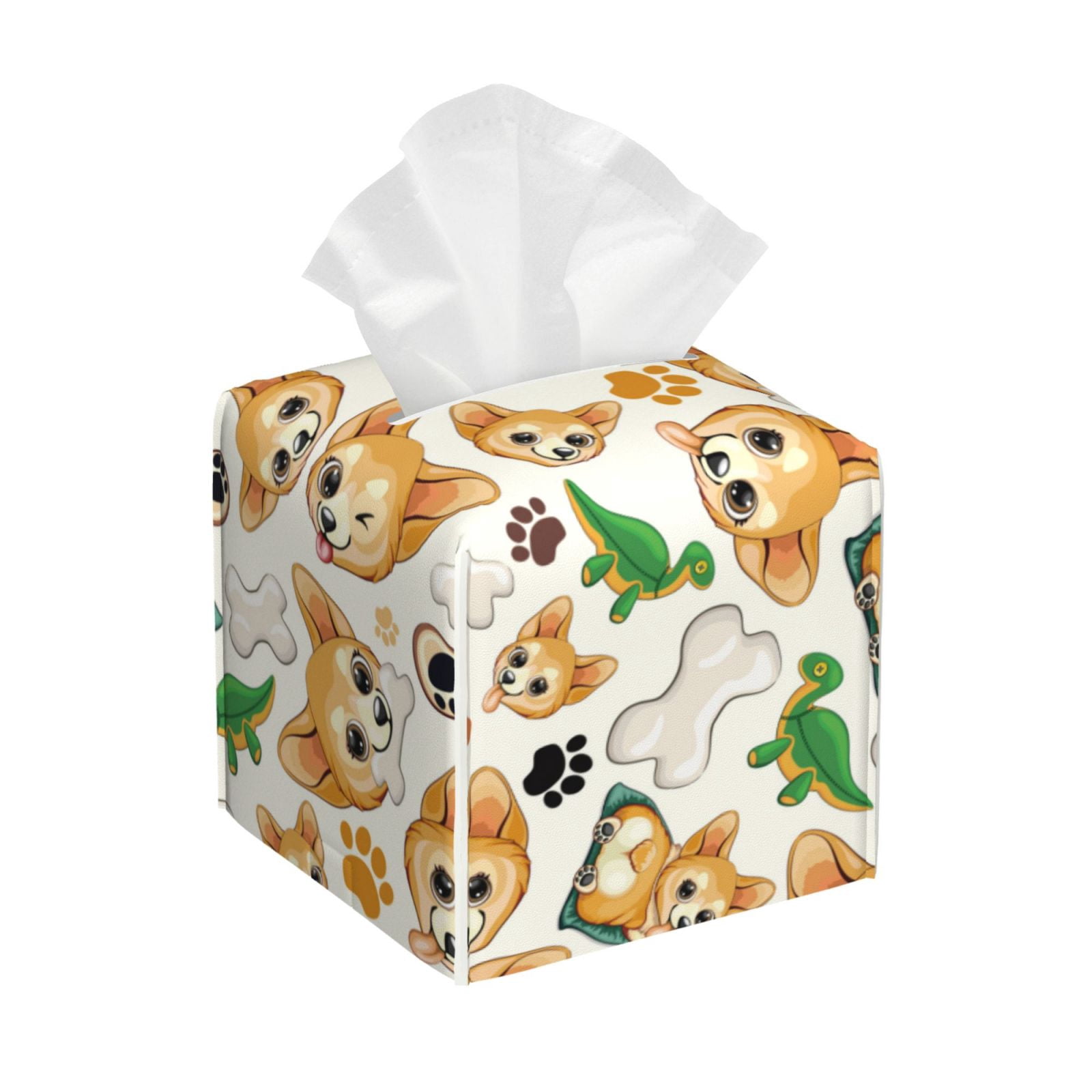Tissue Box Cover, Cute puppy A -Modern Square Leather Tissue Box Holder ...