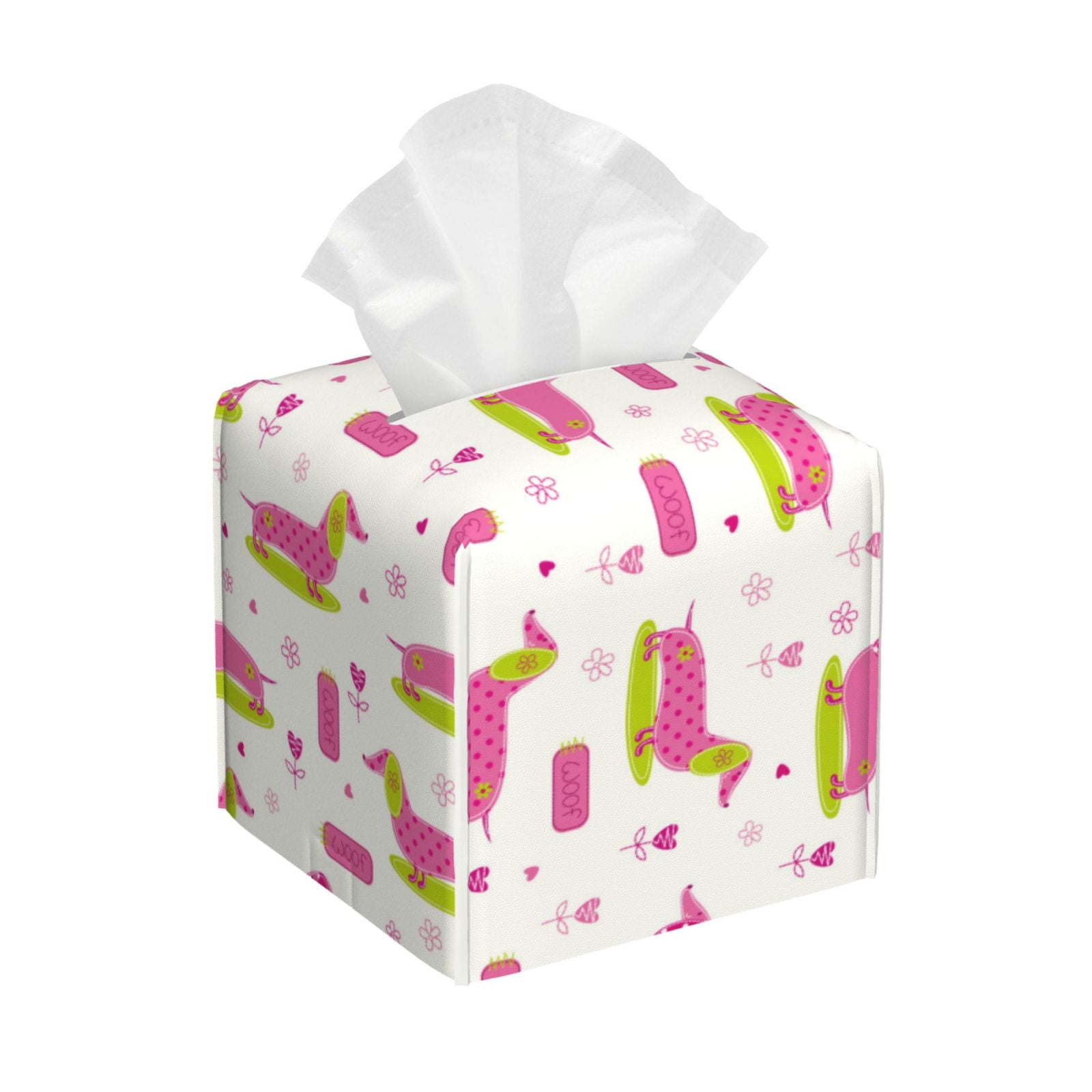 Tissue Box Cover Dachshund Dog Puppy Love Flower Tissues Boxes Holder ...