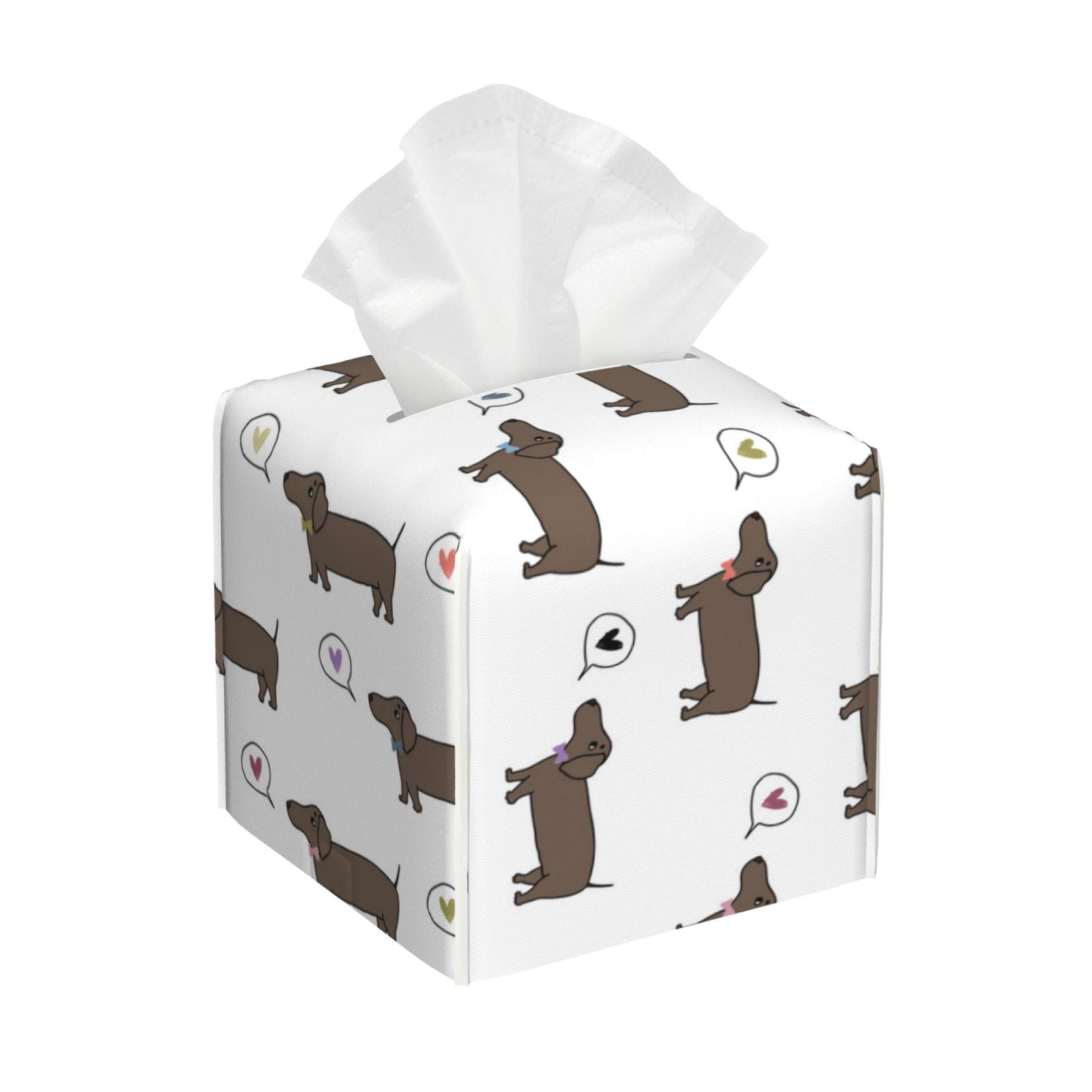 Tissue Box Cover, Dachshund Dog Puppy No.1052 Leather Tissue Box Holder ...