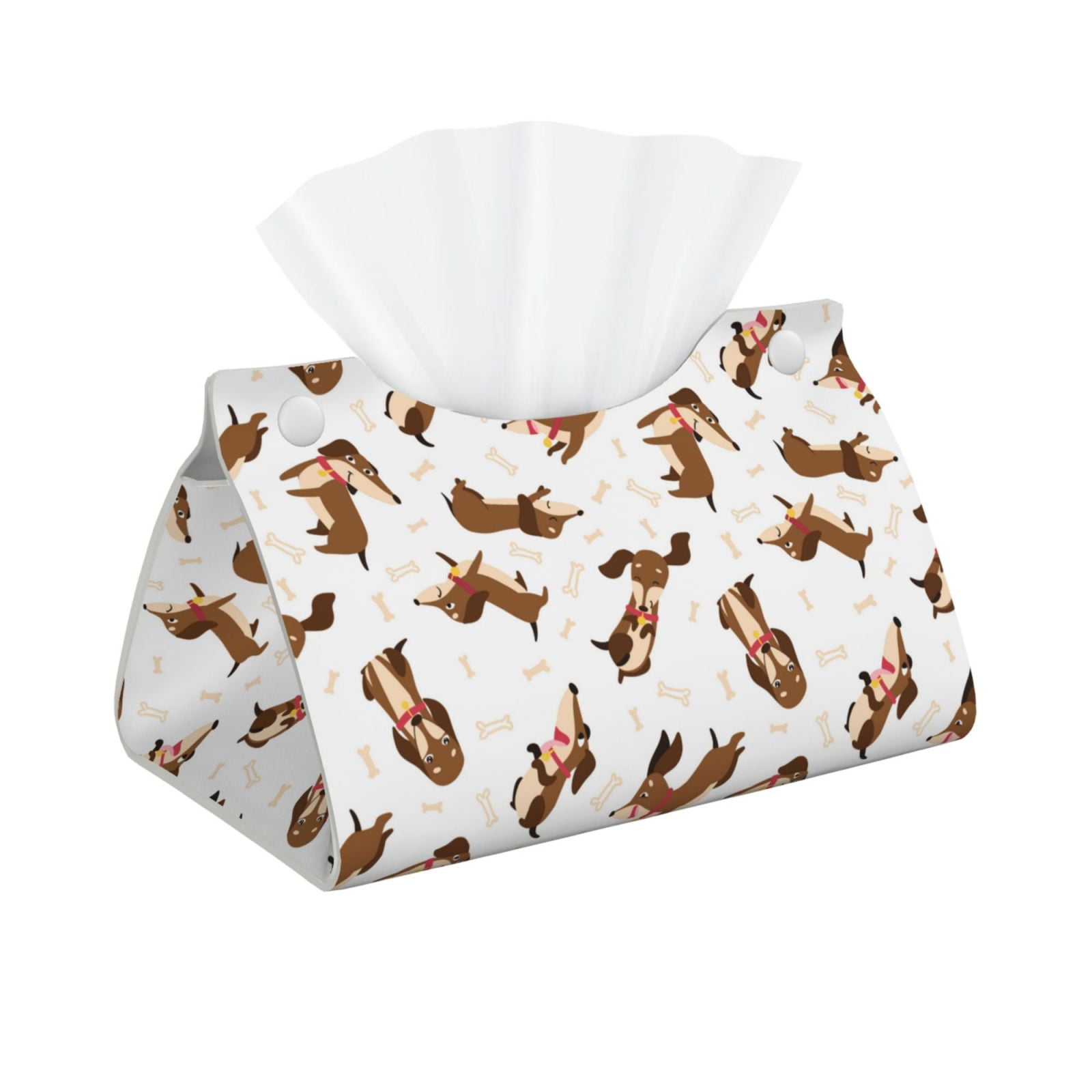 Tissue Box Cover Dachshund bones funny cute Tissues Boxes Holder Organizer for Bathroom, Leather ...