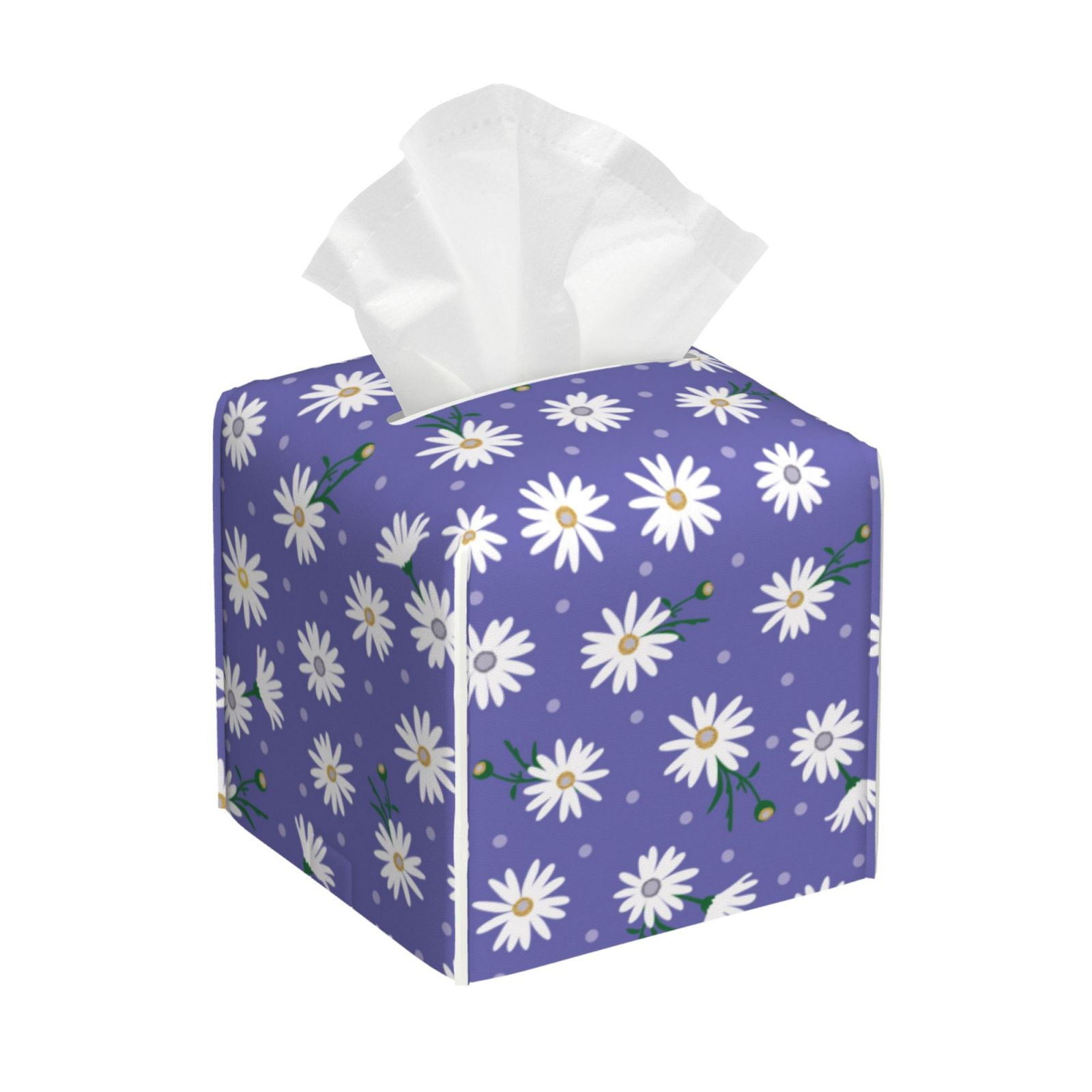 Tissue Box Cover Daisies Flowers Purple Starry Sky Tissues Boxes Holder ...