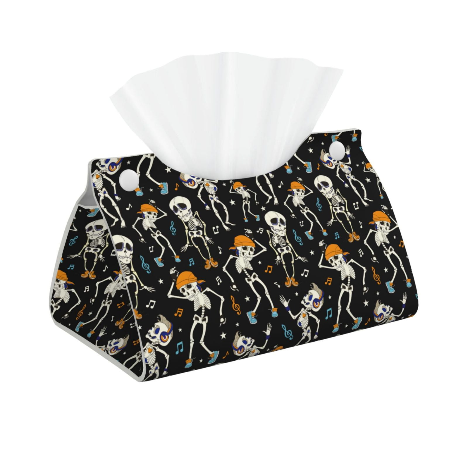 Tissue Box Cover, Dancing Skeleton Party Rectangular Leather Tissue ...