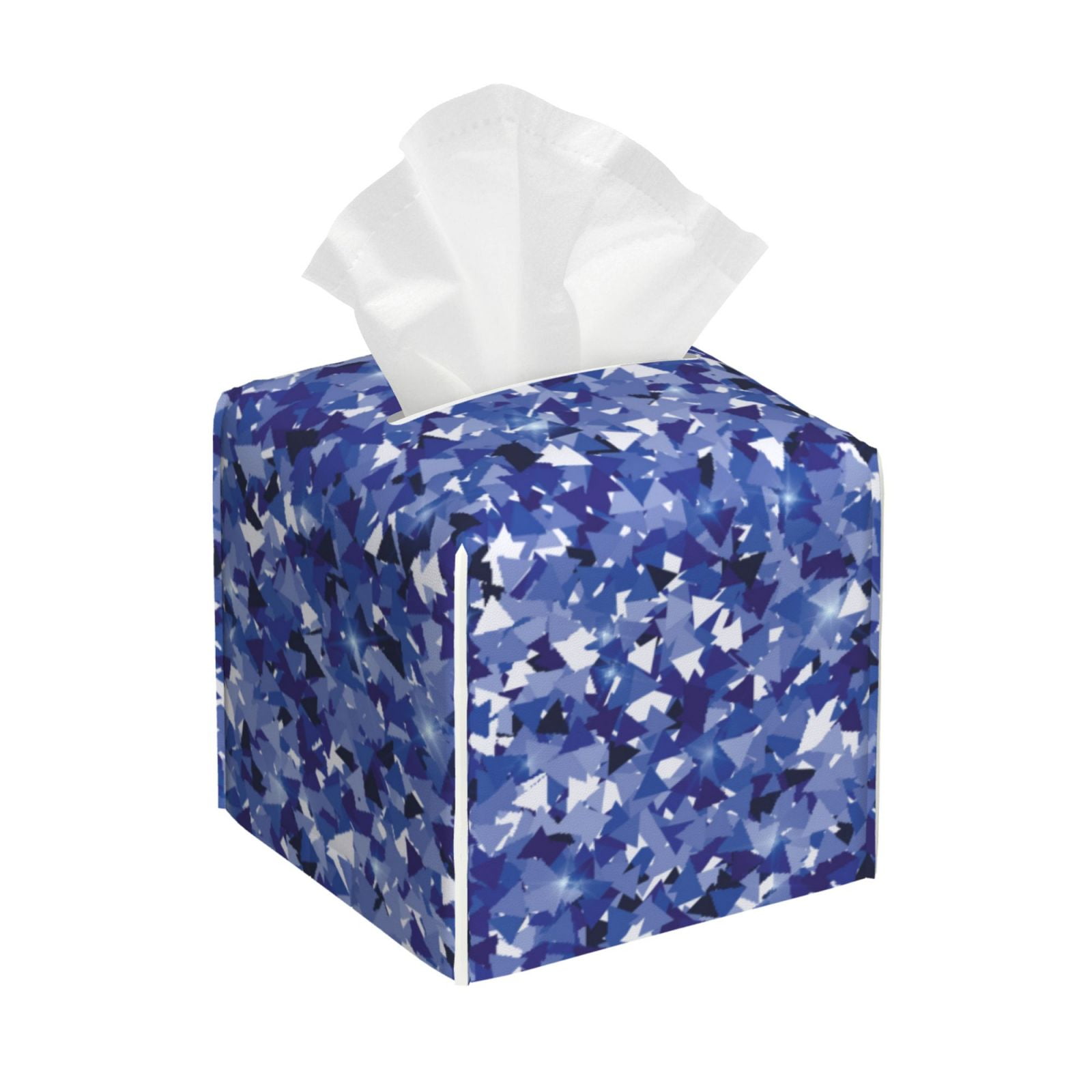 Tissue Box Cover Dark Blue Glitter Patterns Tissues Boxes Holder ...