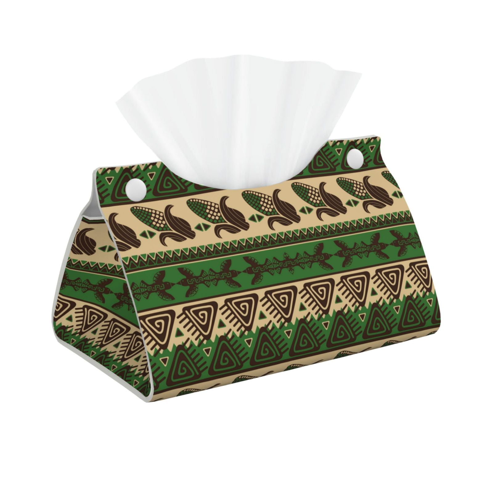 Tissue Box Cover, Dark Green Vintage Corn Pattern Rectangular Leather ...