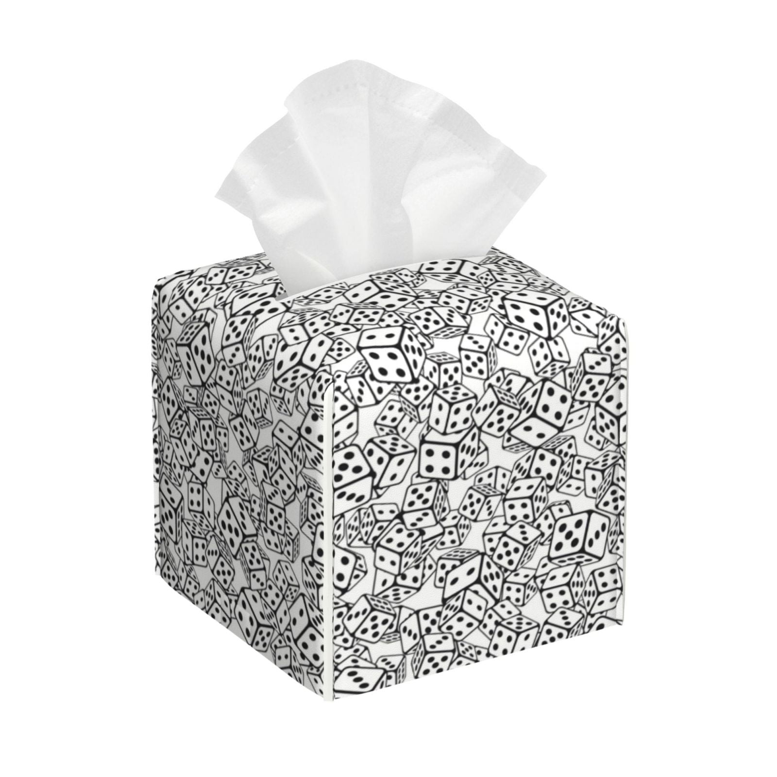 Tissue Box Cover, Dice Cubes Leather Tissue Box Holder - Tissue Case ...
