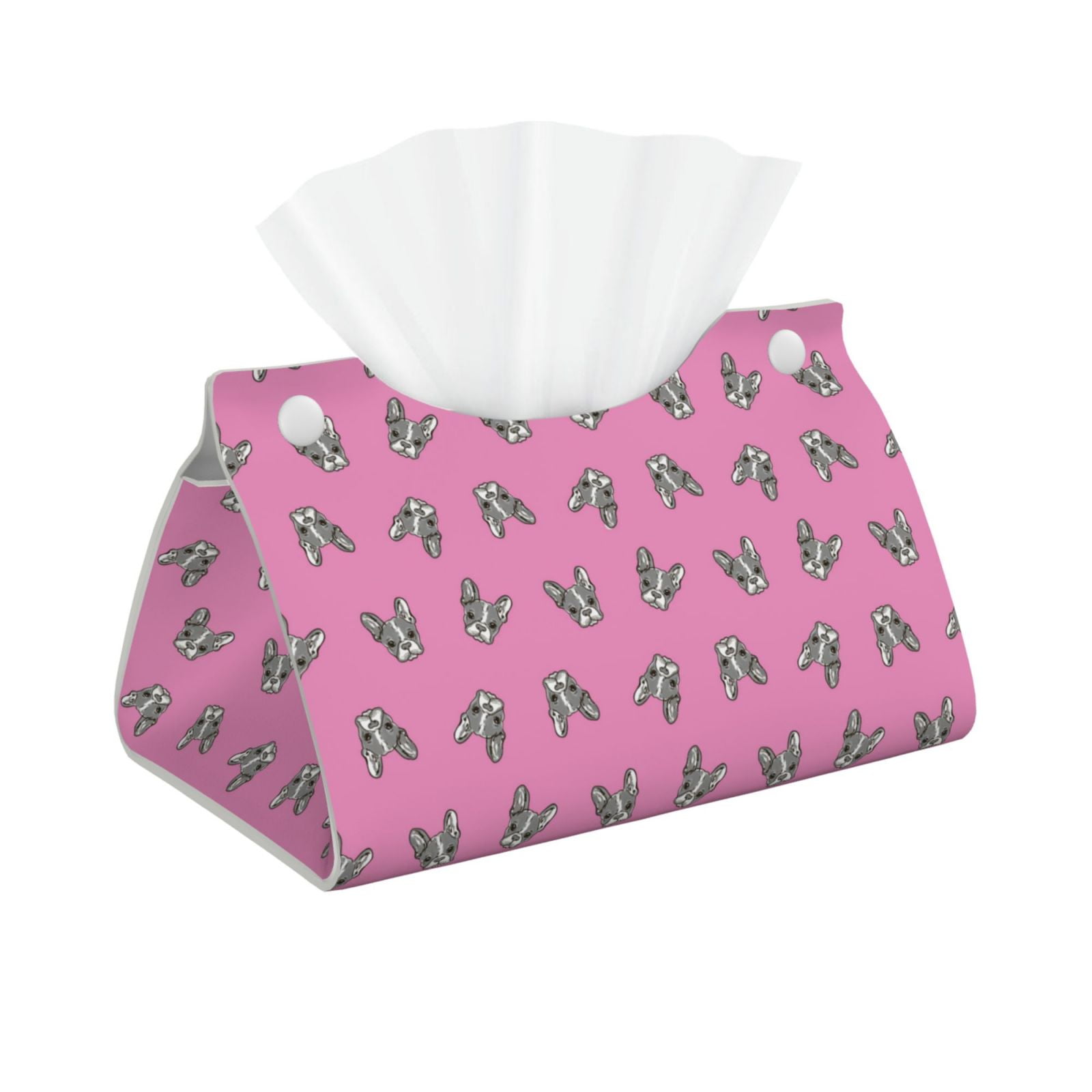 Tissue Box Cover, Dog Boston Terrier pink cute Rectangular Leather ...