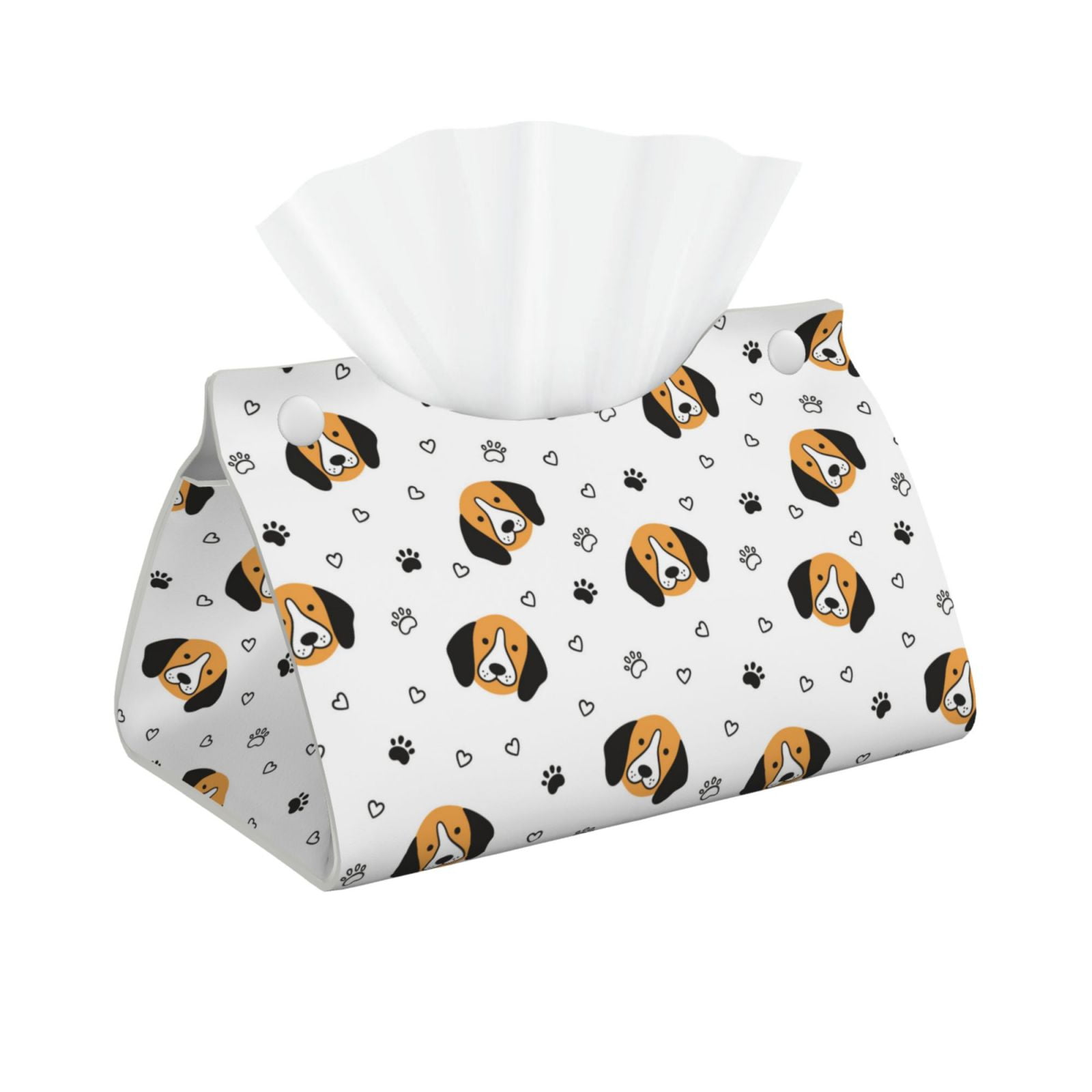 Tissue Box Cover, Dog Puppy Paw Leather Rectangular Tissue Holder ...