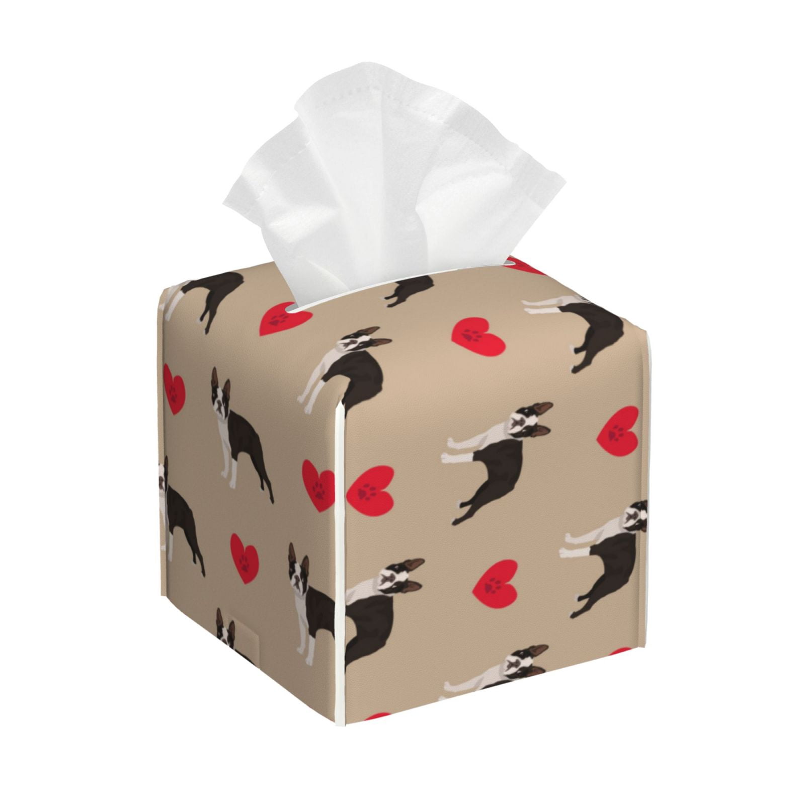 Tissue Box Cover, Dog boston terrier heart cute Leather Tissue Box ...