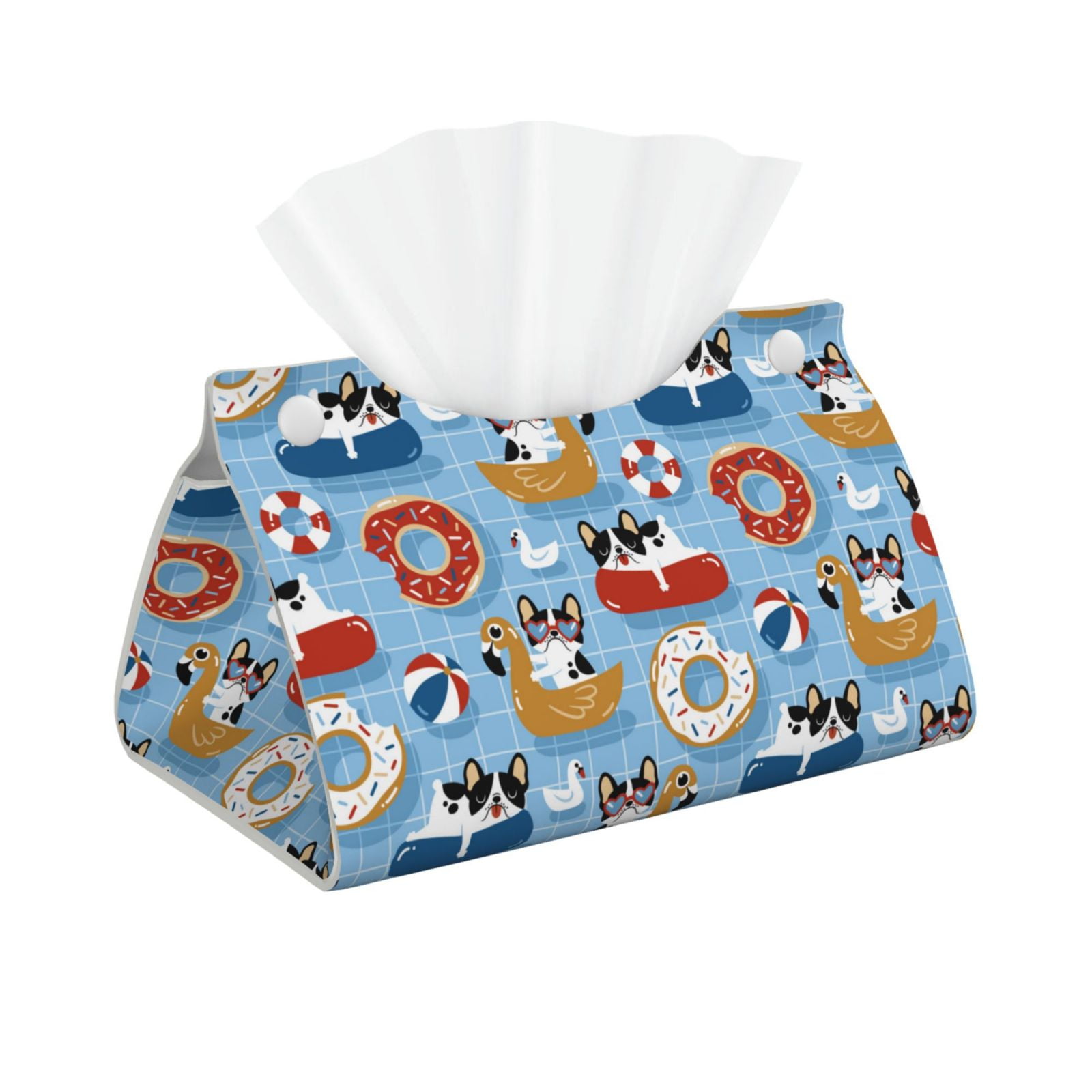Tissue Box Cover Dogs With Pool Floats Tissues Boxes Holder Organizer ...