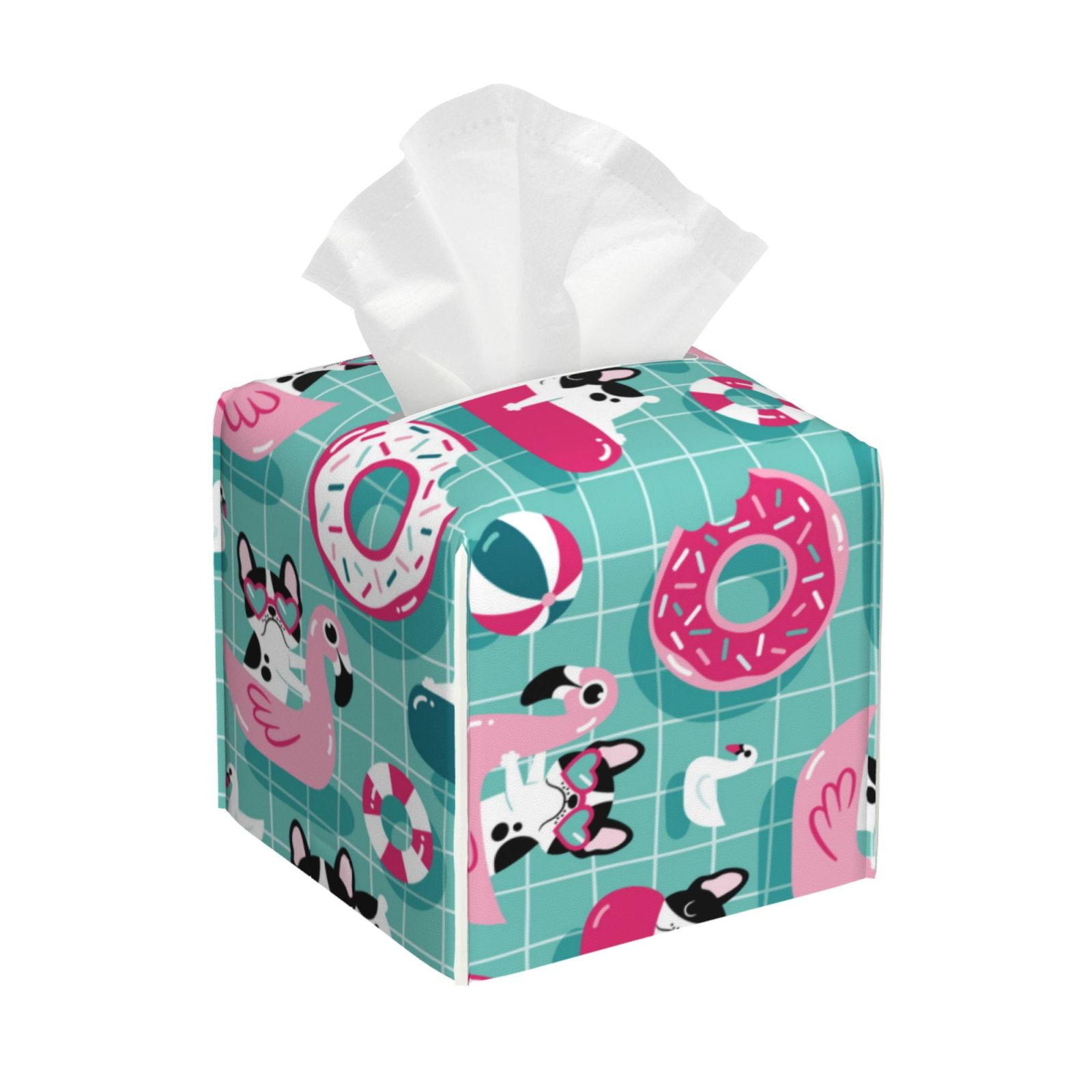 Tissue Box Cover Dogs With Swimming Tissues Boxes Holder Organizer ...