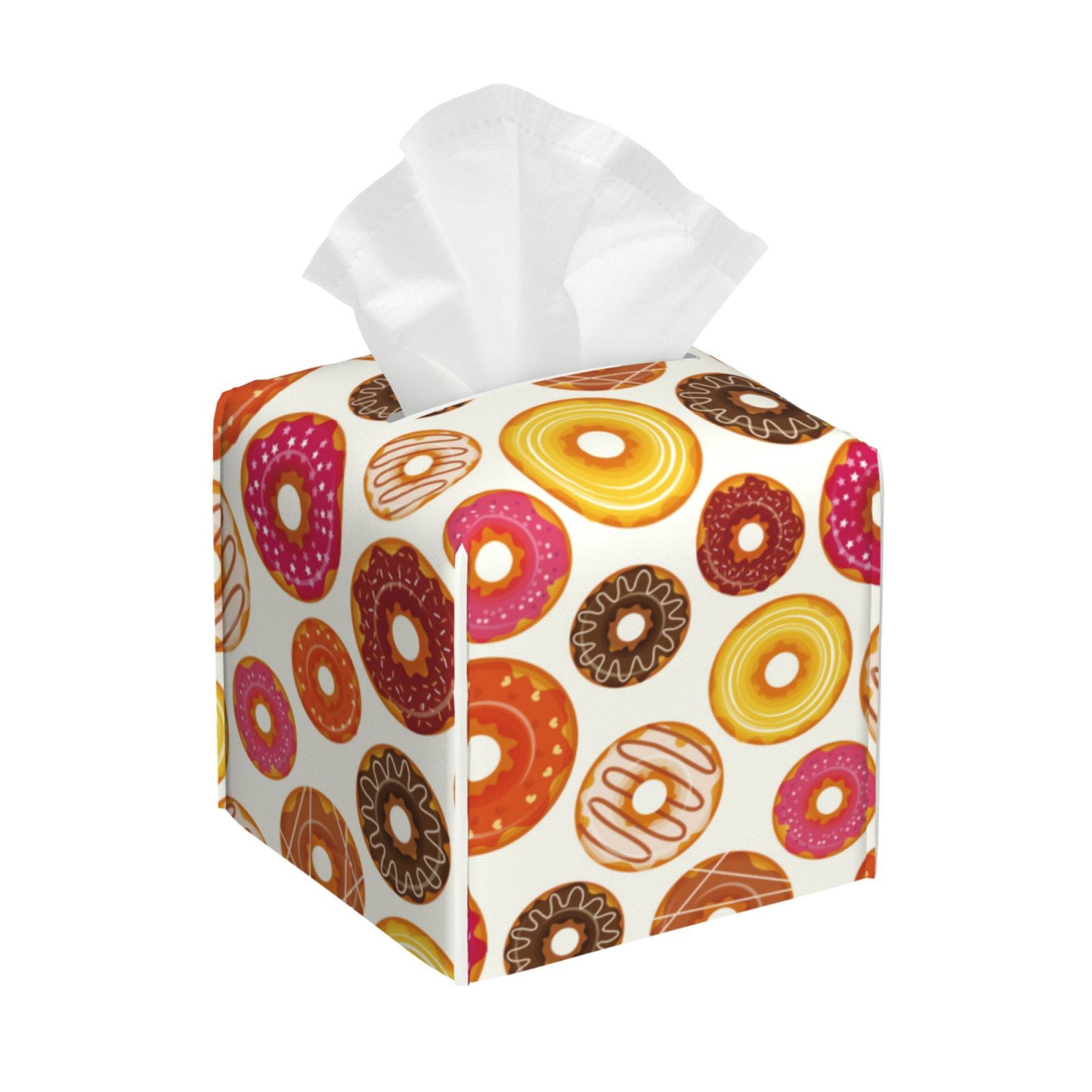 Tissue Box Cover Donut pattern Tissues Boxes Holder Organizer, Leather ...