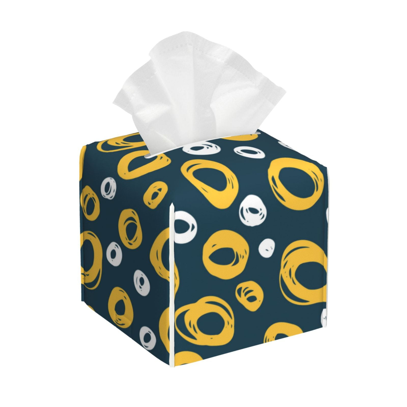 Tissue Box Cover, Doodle casual polka dot Leather Tissue Box Holder - Tissue Case Facial Paper ...