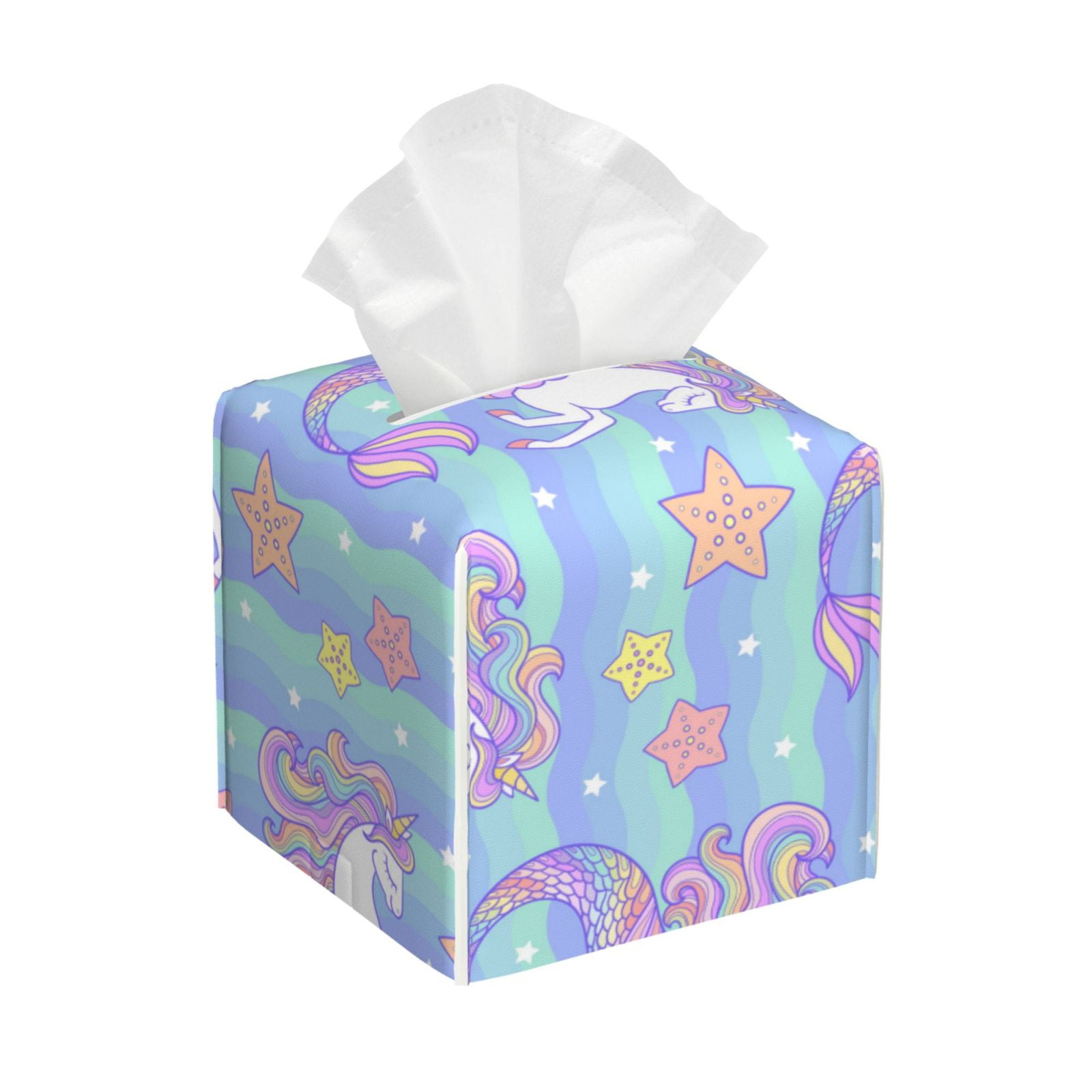 Tissue Box Cover Dreamy Colorful Fishtail Horse Tissues Boxes Holder ...