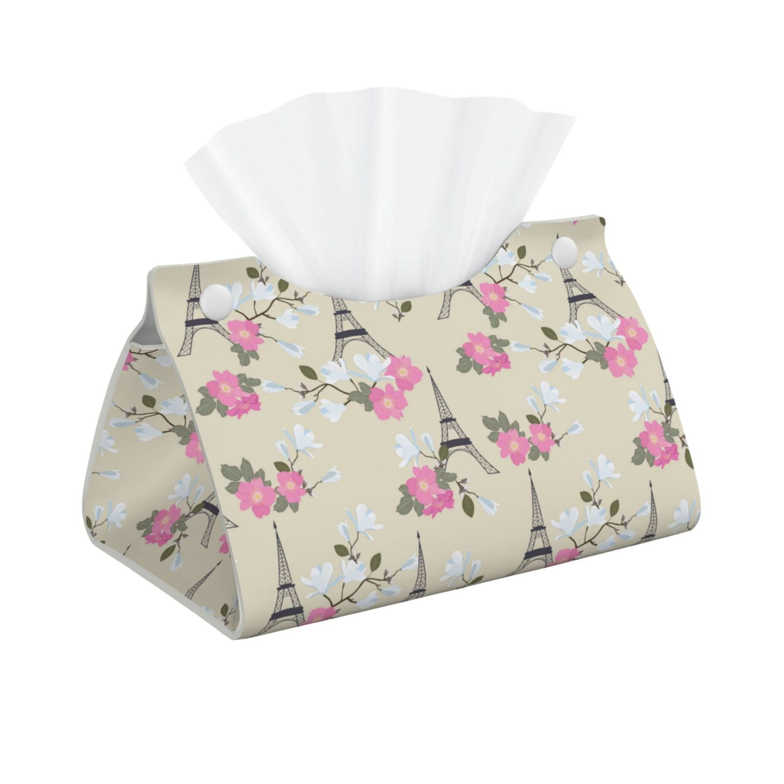 Tissue Box Cover, Eiffel Flower Towers Leather Rectangular Tissue ...
