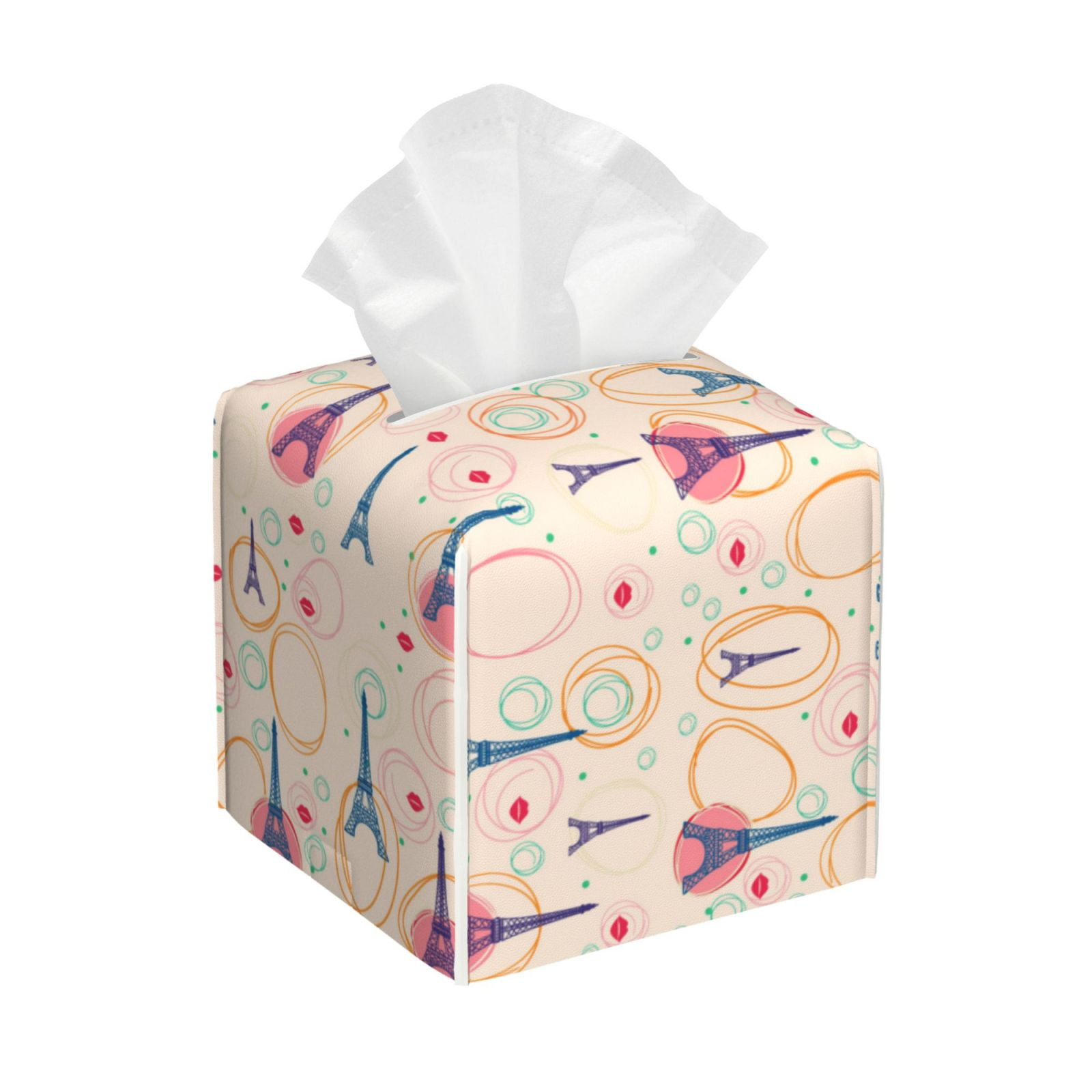 Tissue Box Cover, Eiffel Tower Peppy Leather Tissue Box Holder - Tissue ...