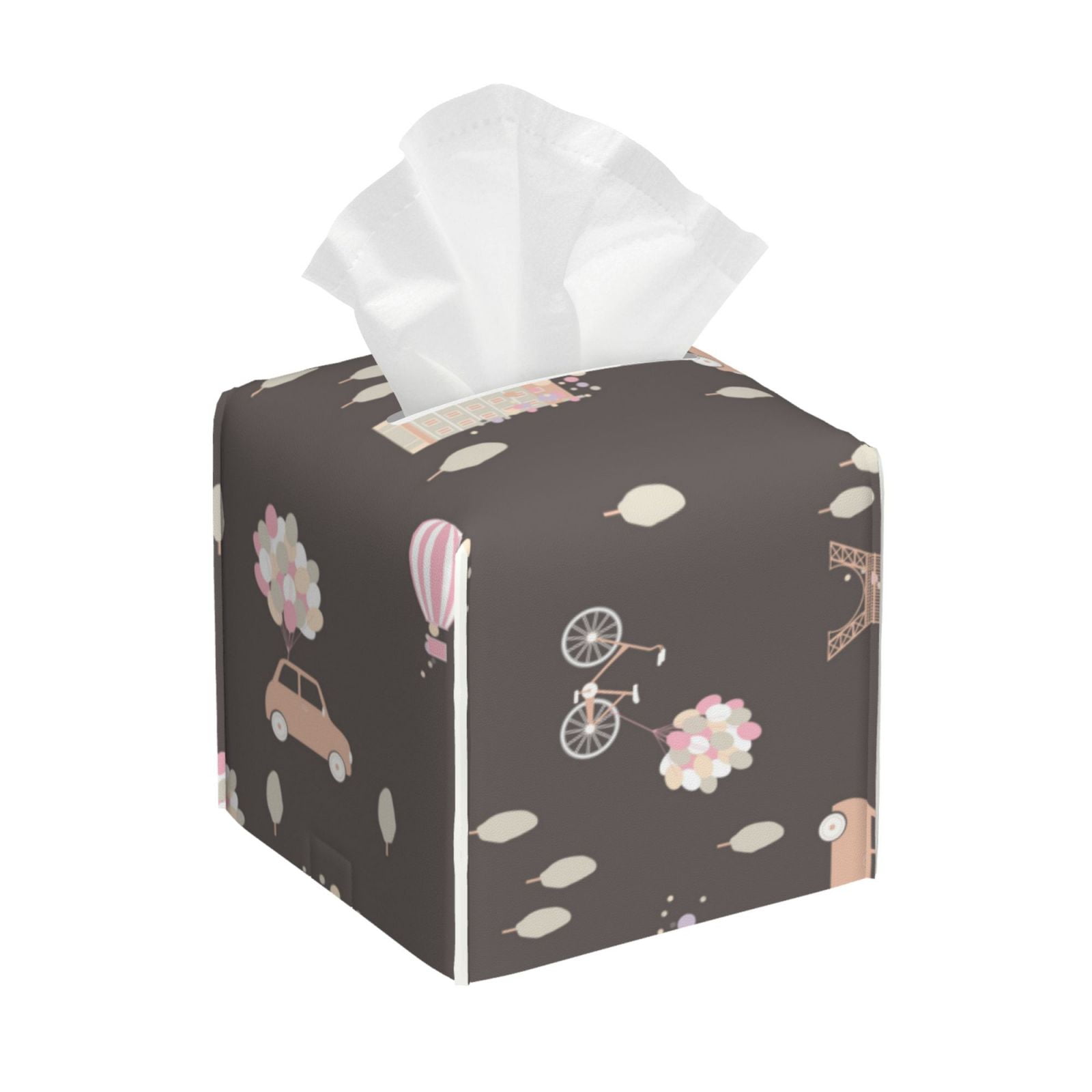 Tissue Box Cover, Eiffel Tower Urban Leather Tissue Box Holder - Tissue ...