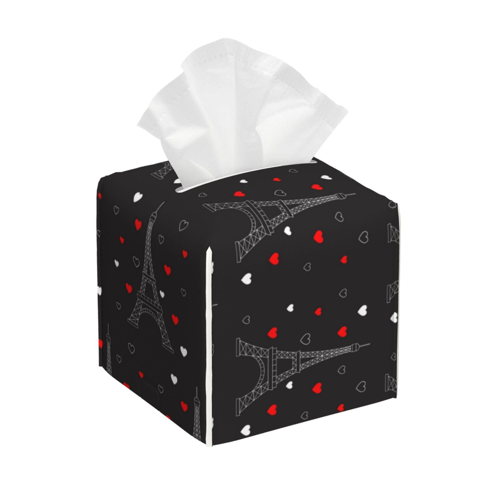Tissue Box Cover, Eiffel Tower love heart -Modern Square Leather Tissue ...
