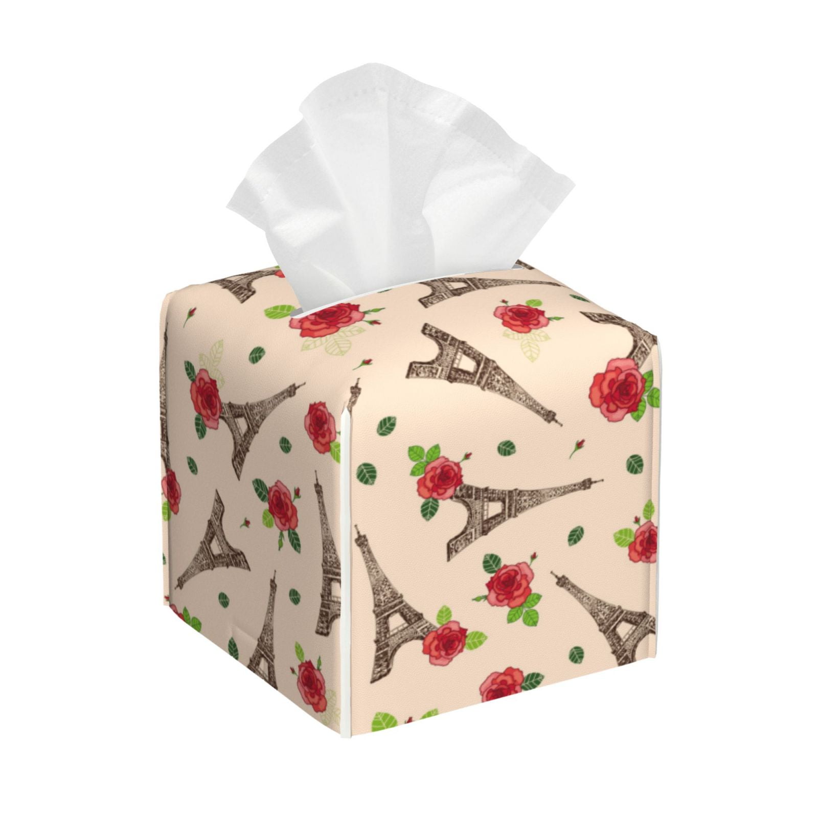 Tissue Box Cover Eiffel Towers flower Tissues Boxes Holder Organizer ...