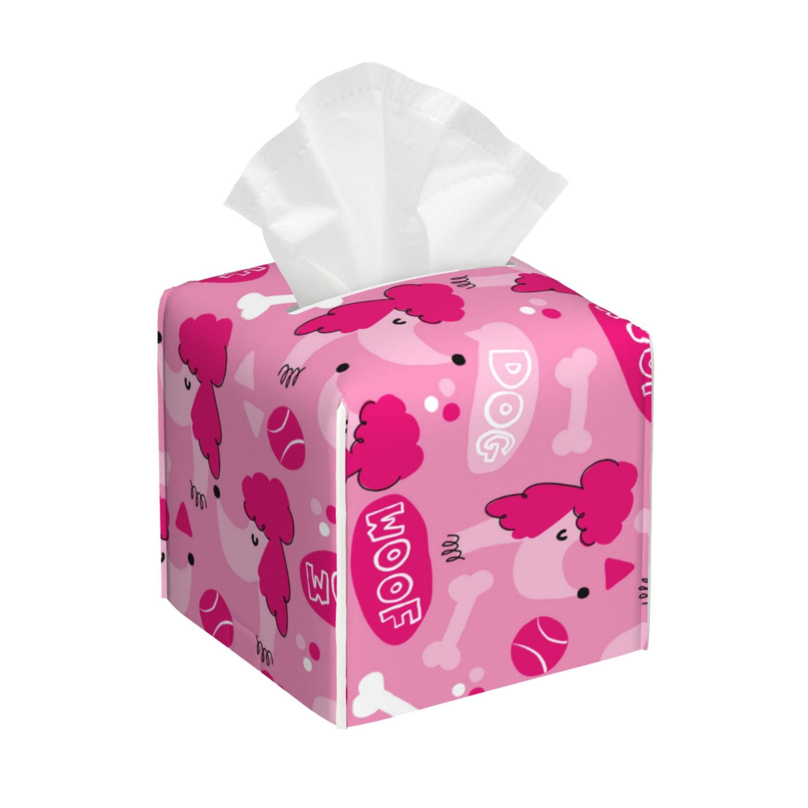 Tissue Box Cover Elegant Cute Poodle Dog Rose Pink Tissues Boxes Holder ...