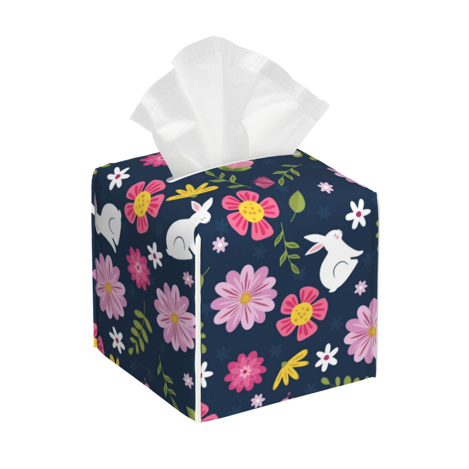 Tissue Box Cover Elegant Cute Rabbit Flowers Tissues Boxes Holder ...
