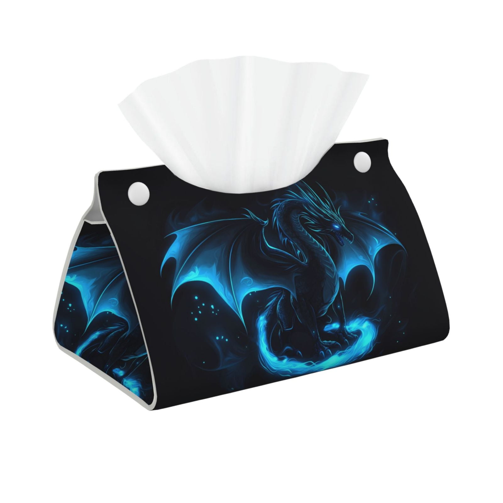 Tissue Box Cover Ethereal Blue Fire Dragon Tissues Boxes Holder ...