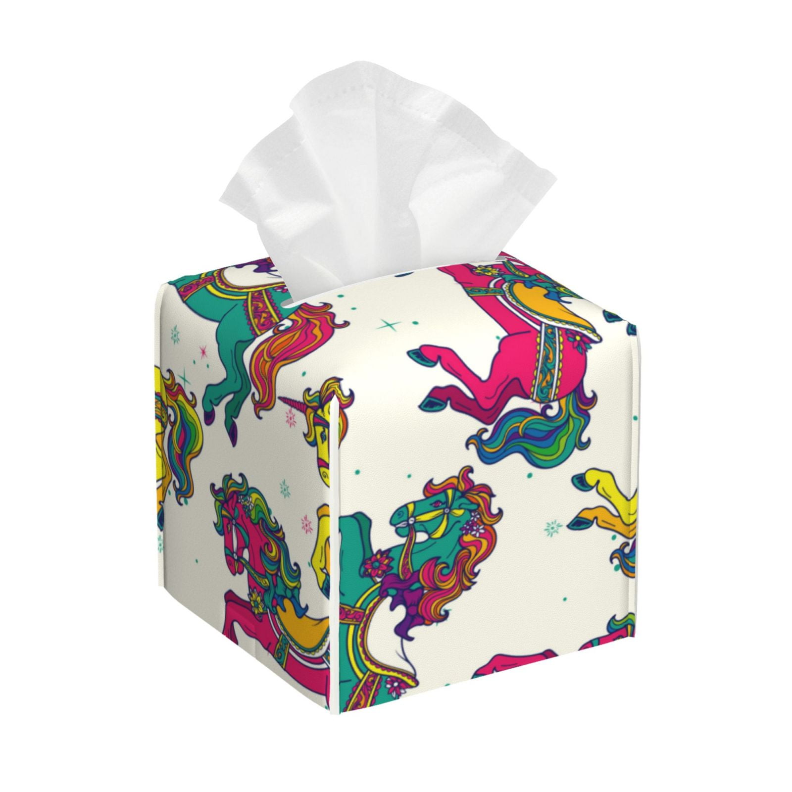 Tissue Box Cover Exotic Colorful Cute Horse Tissues Boxes Holder ...