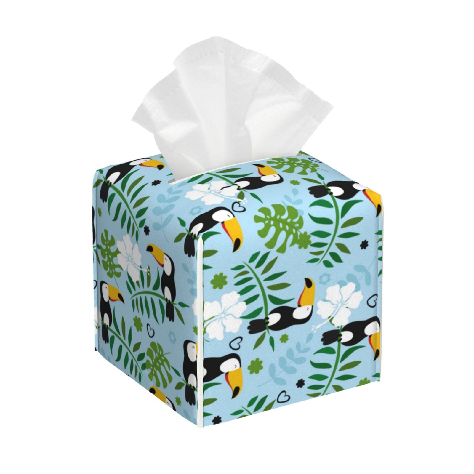 Tissue Box Cover, Exotic bird toucan Leather Tissue Box Holder - Tissue ...