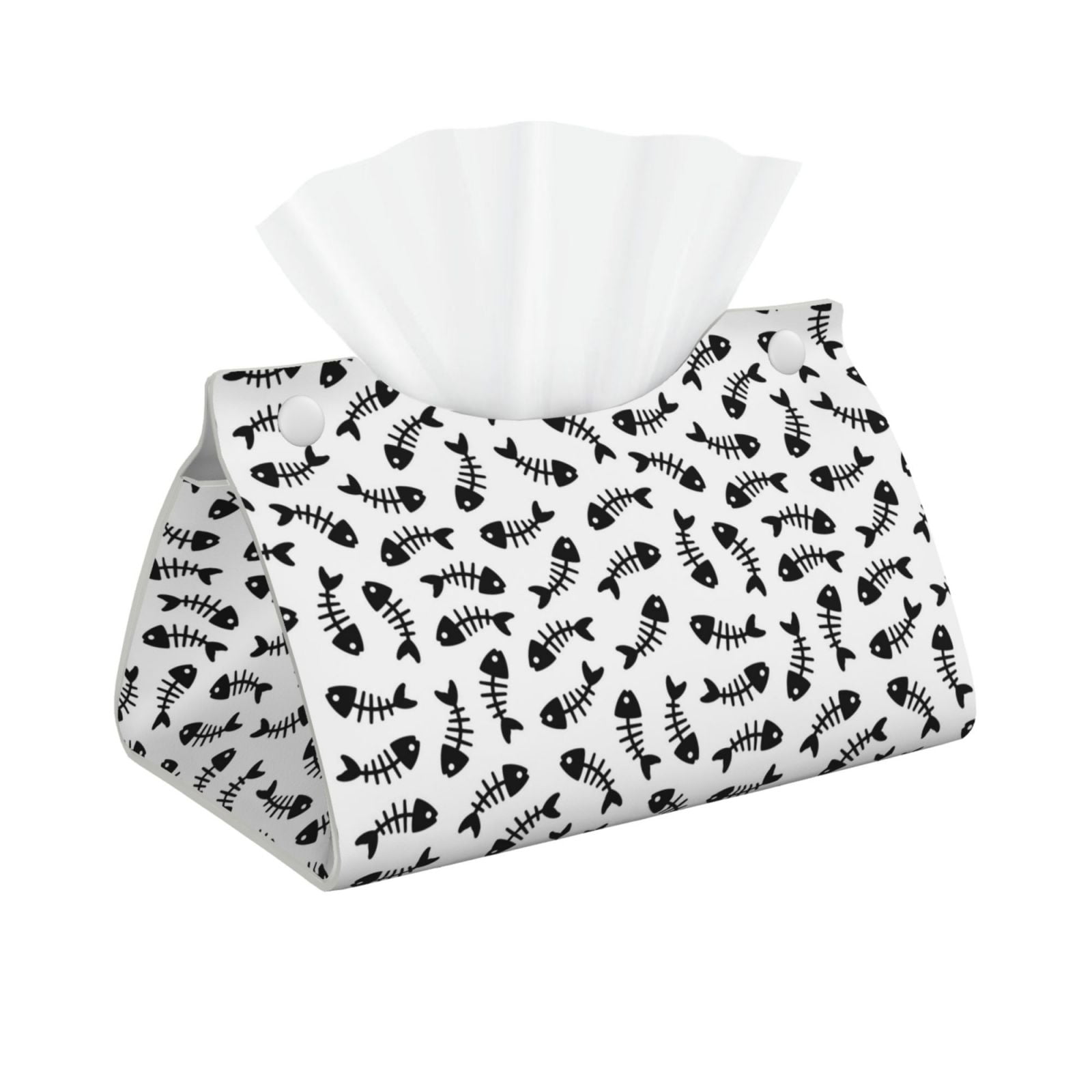 Tissue Box Cover Fish Bone Tissues Boxes Holder Organizer for Bathroom ...