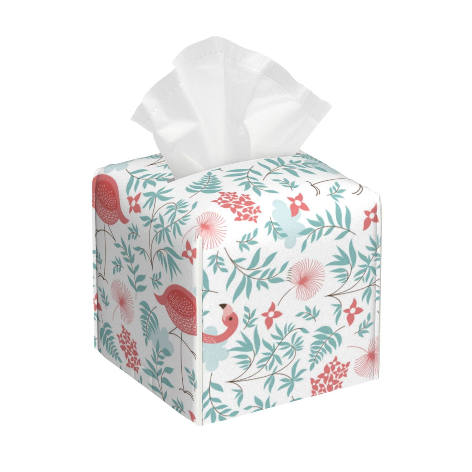 Tissue Box Cover Flamingo Banana Leaf Tissues Boxes Holder Organizer ...