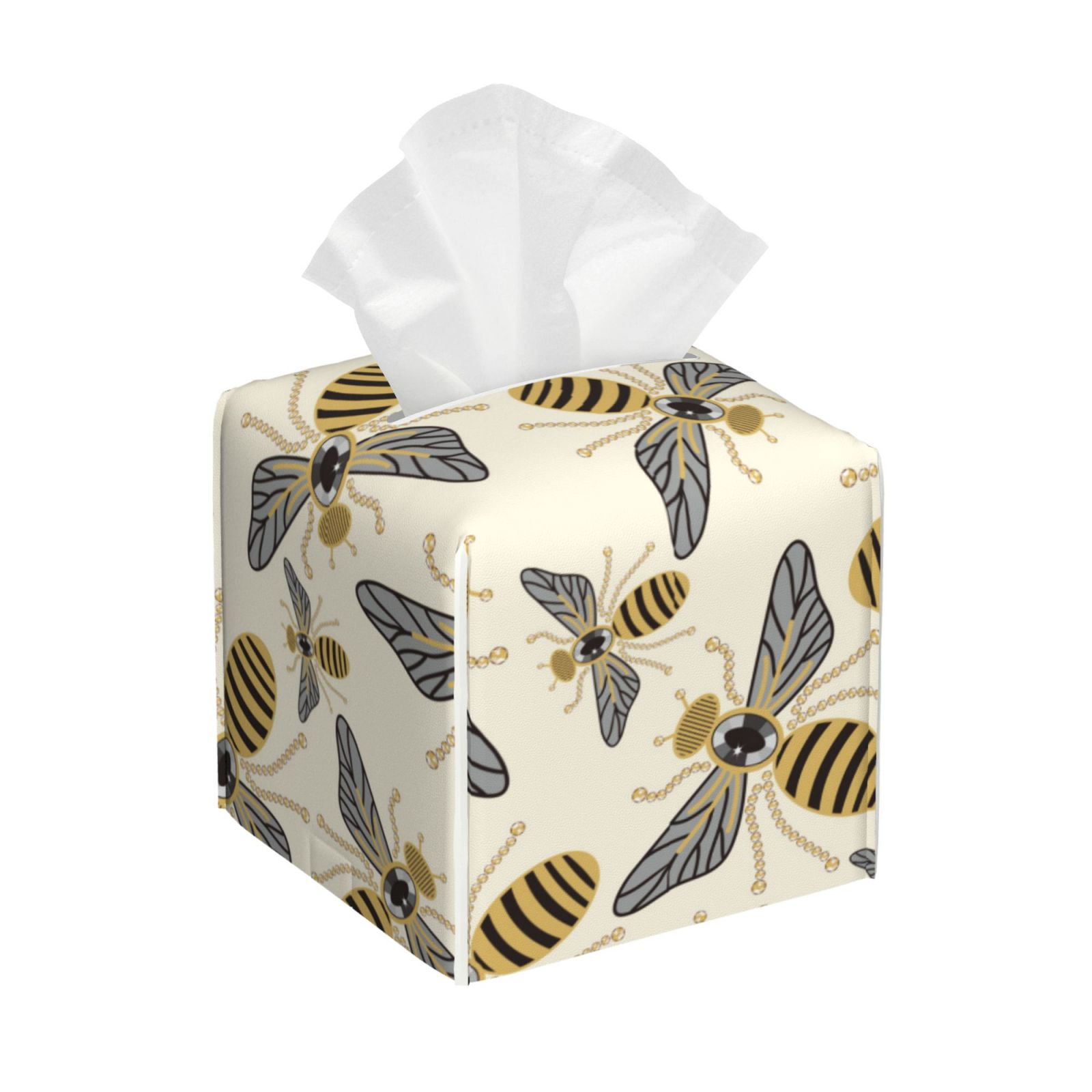 Tissue Box Cover Flying Bees1 Tissues Boxes Holder Organizer, Leather ...