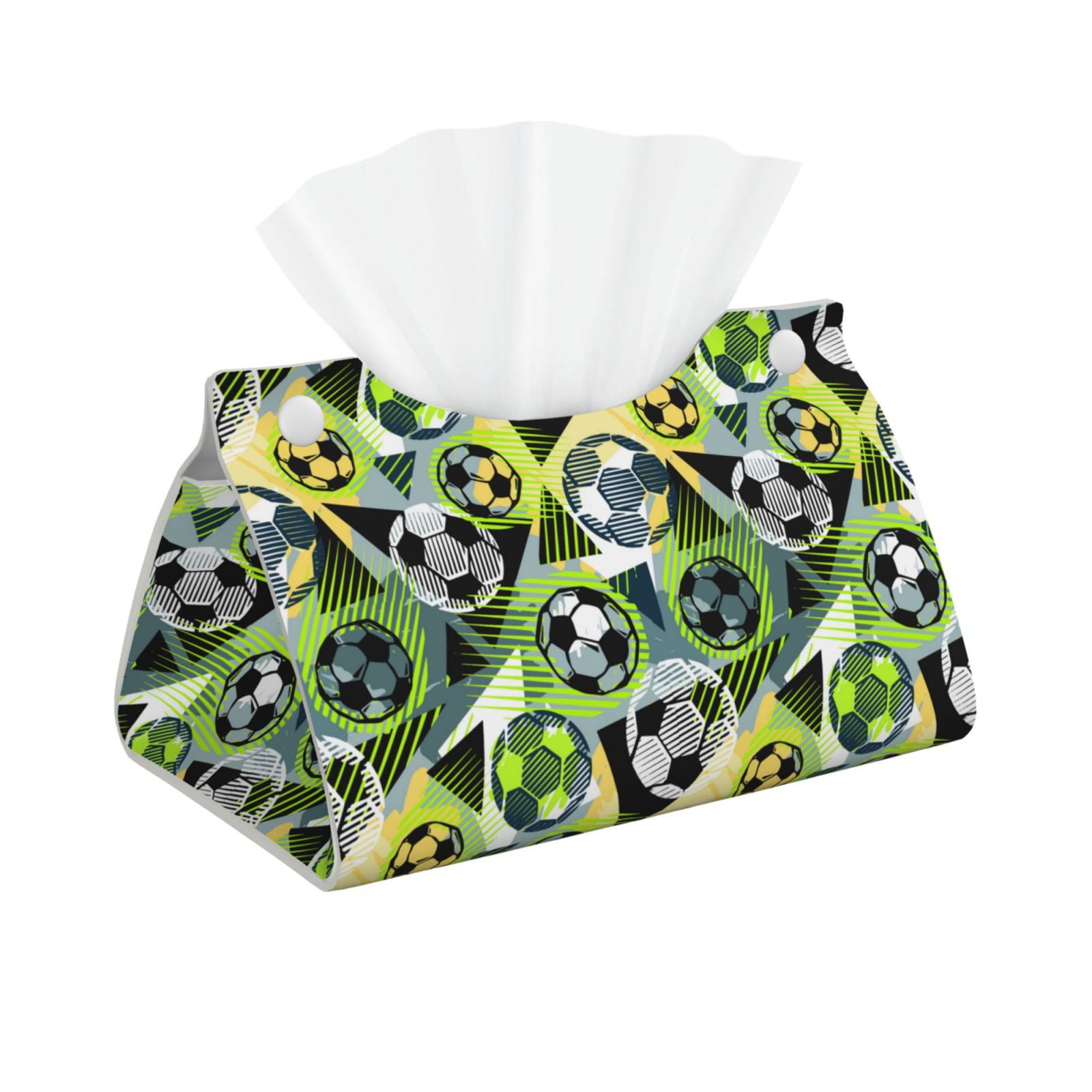 Tissue Box Cover, Football Doodle Leather Rectangular Tissue Holder ...