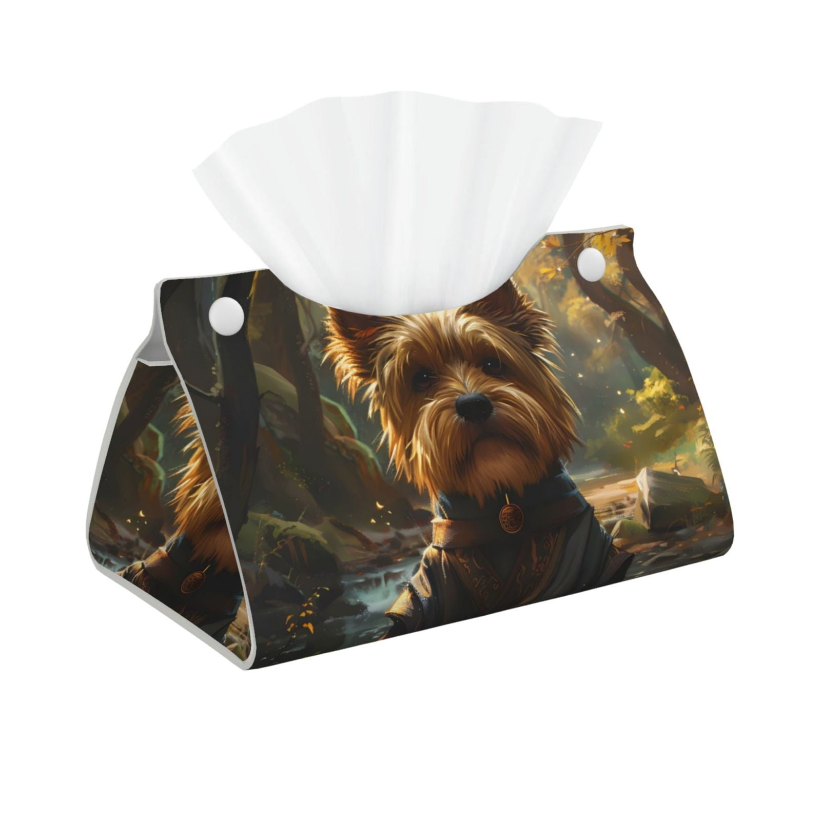 Tissue Box Cover Forest Creek Cute Dog Tissues Boxes Holder Organizer ...
