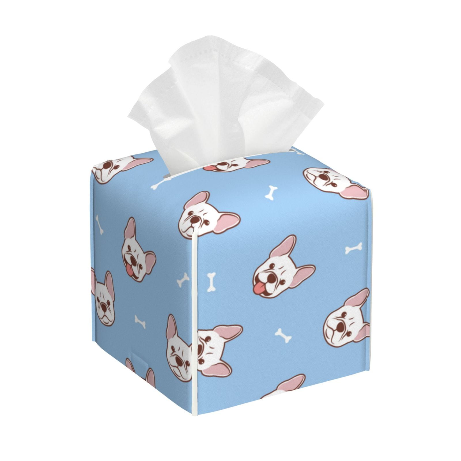 Tissue Box Cover French Bulldog Head Tissues Boxes Holder Organizer ...