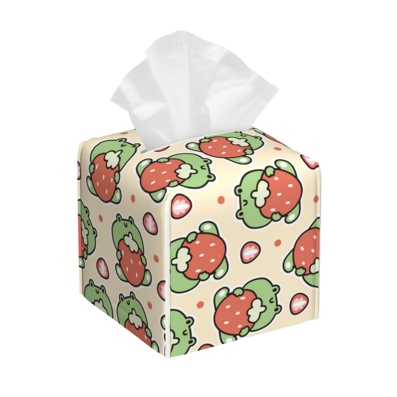 Tissue Box Cover Frog Hold Strawberry Tissues Boxes Holder Organizer ...
