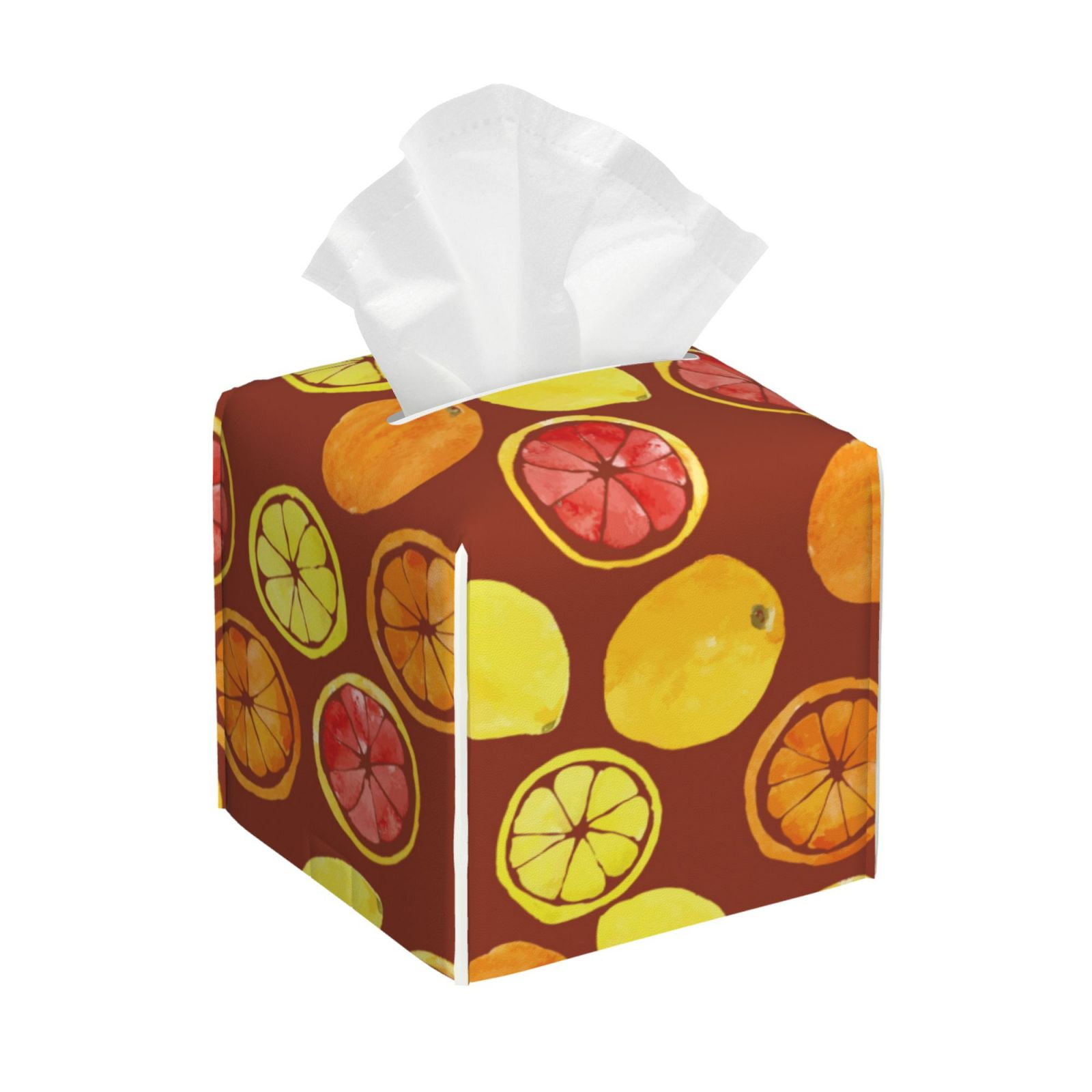 Tissue Box Cover, Fruit Collage -Modern Square Leather Tissue Box ...