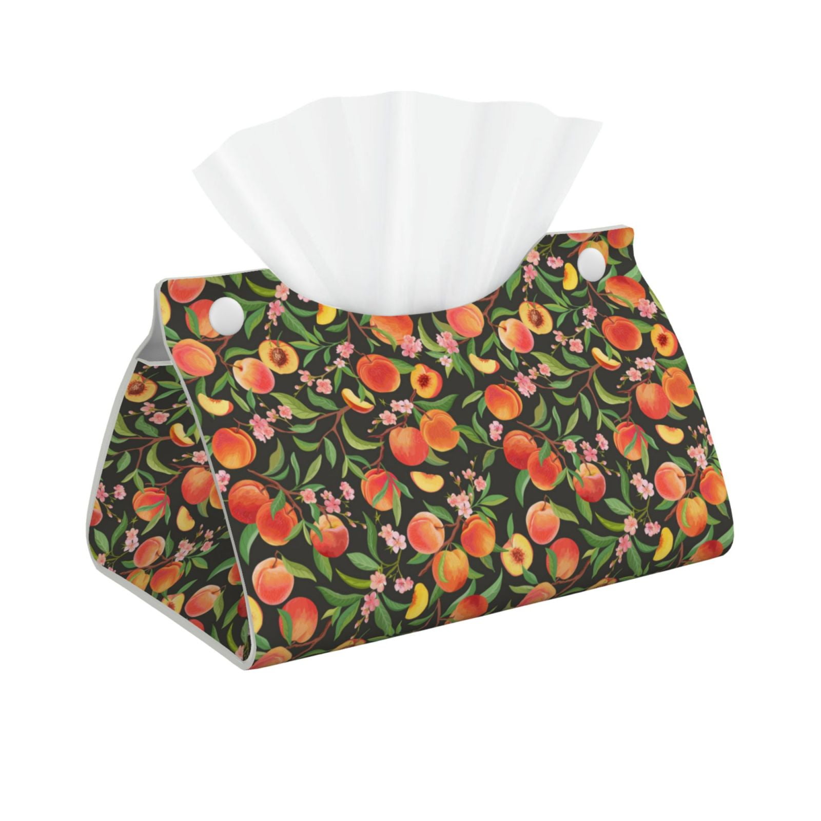 Tissue Box Cover Fruits Peach Tissues Boxes Holder Organizer for ...