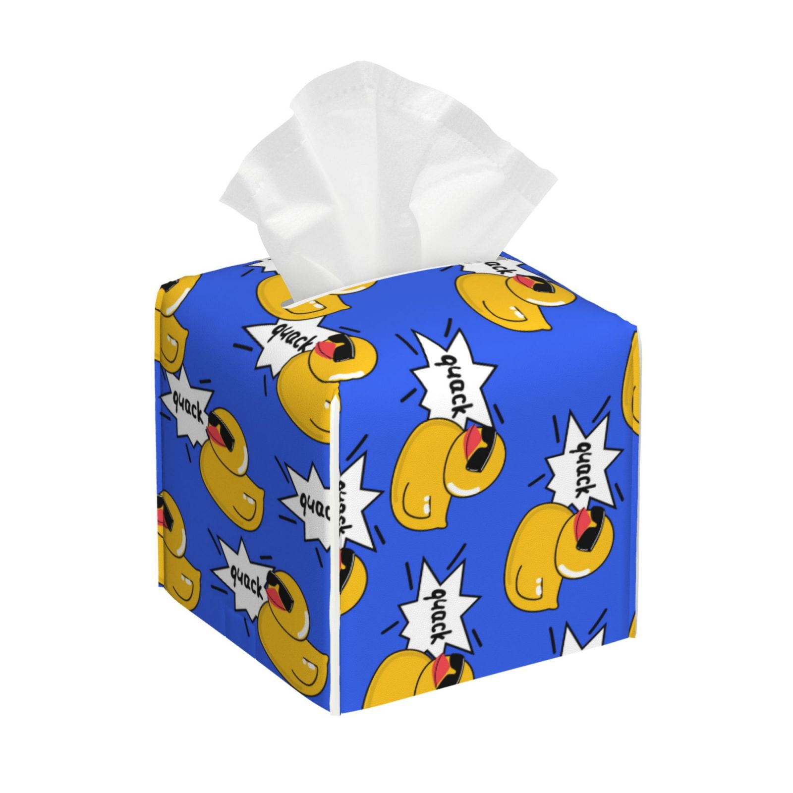 Tissue Box Cover, Funny Cartoon Cute Duck_A Leather Tissue Box Holder ...