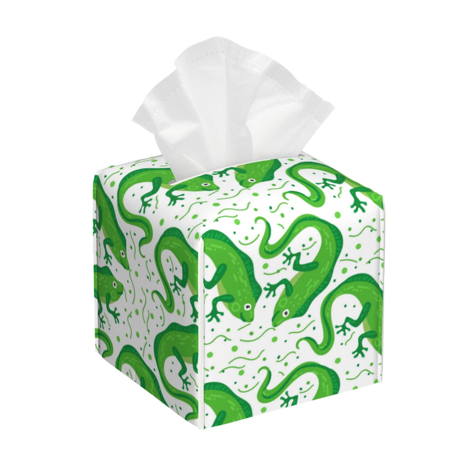 Tissue Box Cover Funny Chameleon Lizard Green Tissues Boxes Holder ...