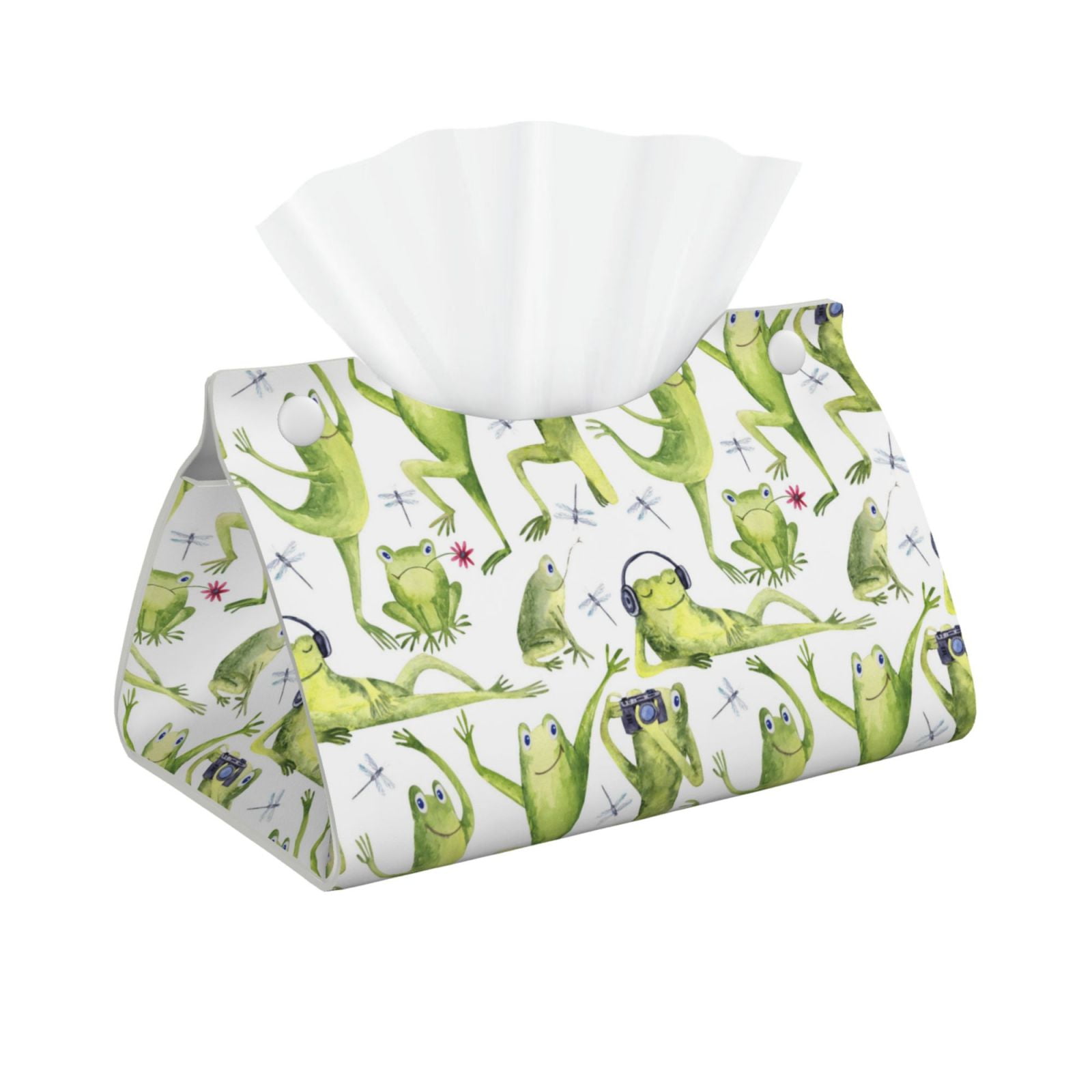 Tissue Box Cover, Funny Frogs dancing camera cute Rectangular Leather ...
